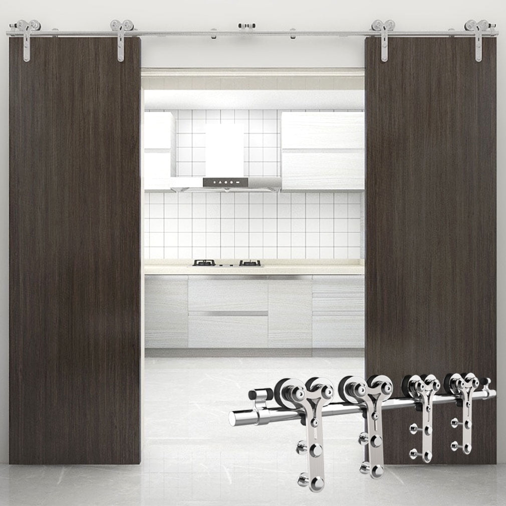 CCJH 15FT Barn Door Hardware Sliding Track Kit Stainless Steel Heavy ...