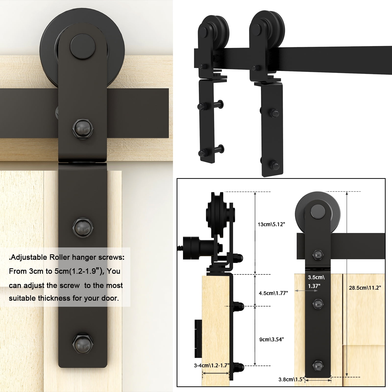 CCJH 4.3FT/51.6'' Bi-Folding Barn Door Hardware Sliding Track kit for 4 ...