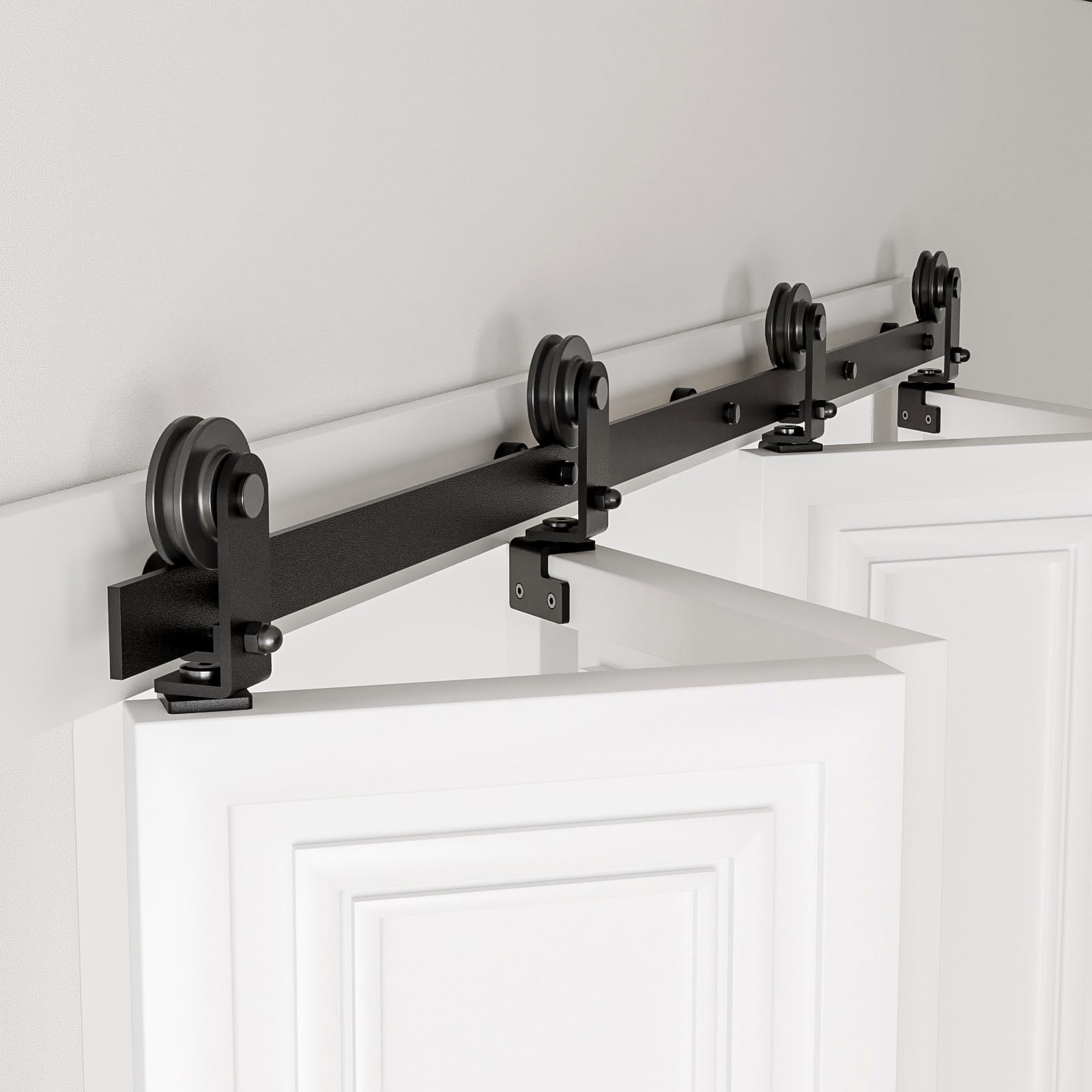 CCJH 5FT/60in Bi-Folding Barn Door Hardware Sliding Track kit Heavy ...