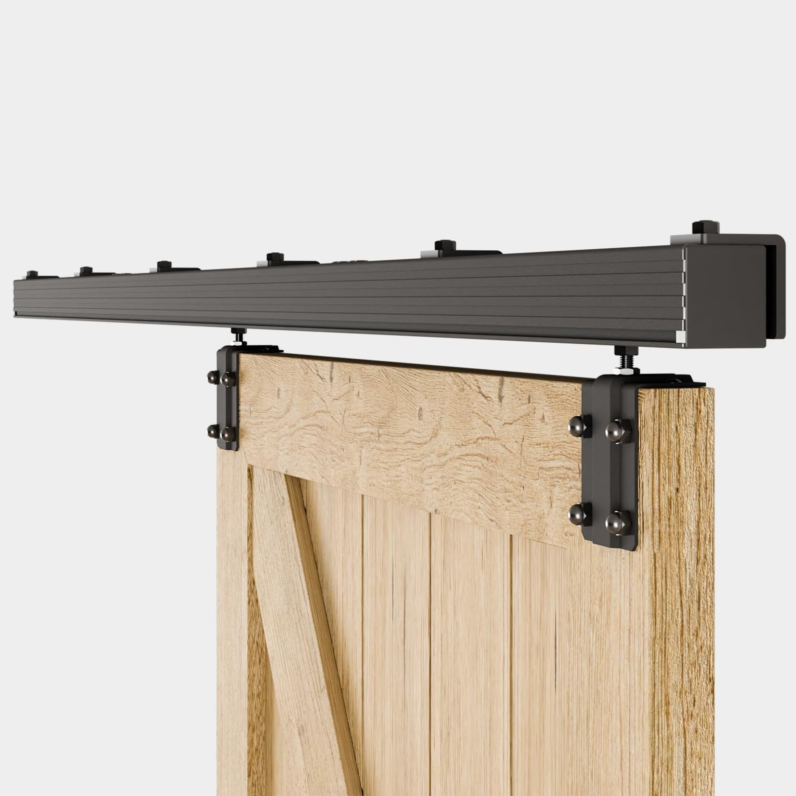 CCJH 6FT/72'' Box Rail Sliding Barn Door Hardware Kit Alloy Steel Wall ...