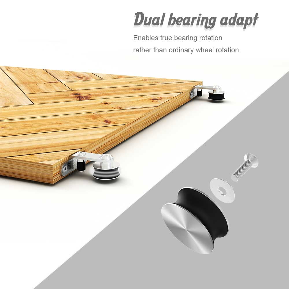CCJH 7 FT Stainless Steel Sliding Door Hardware Kit, Top Mount Wooden ...