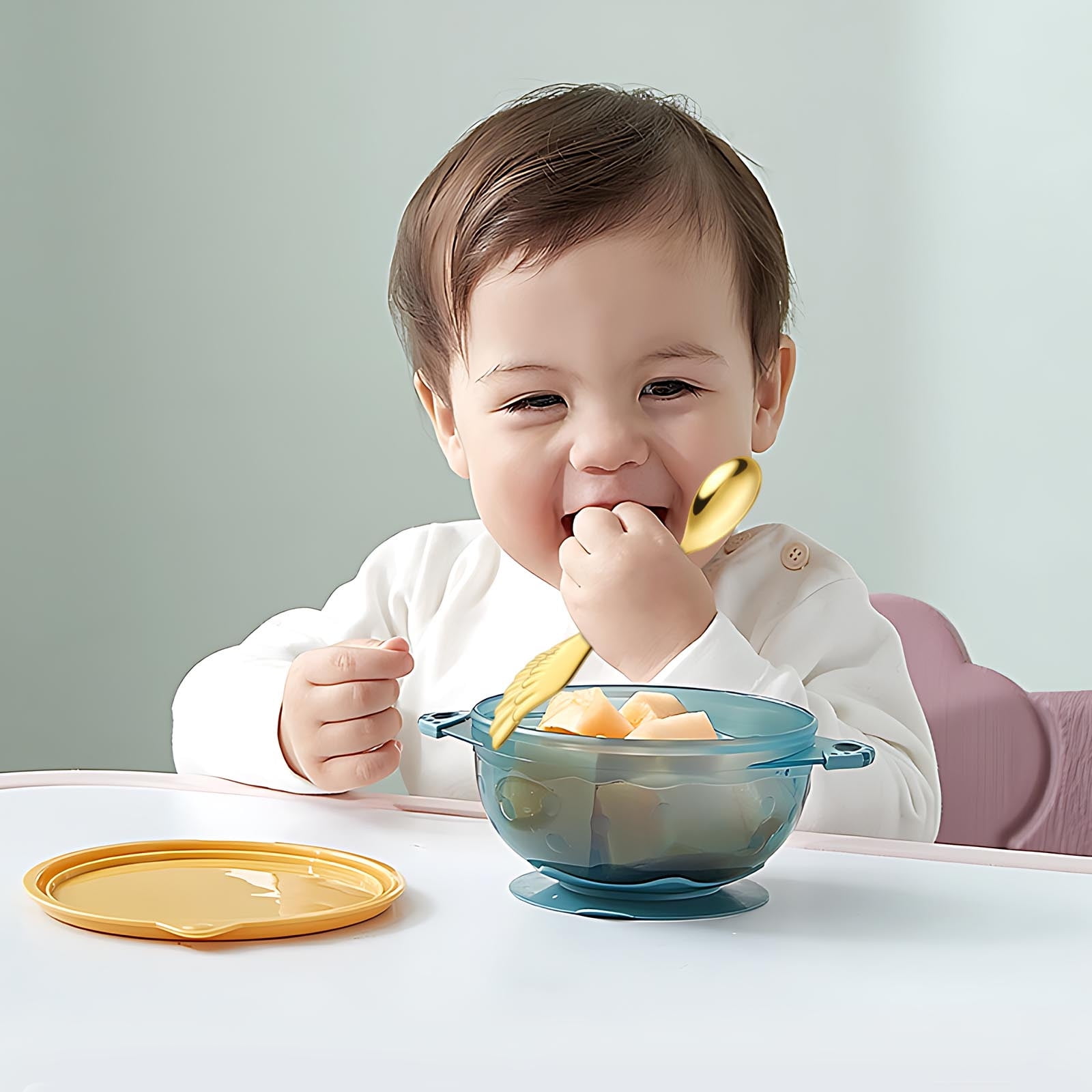 CCMAOLU 2025 New 304 Stainless Steel Spoon Angel Fruit Fork Bird's Ear ...