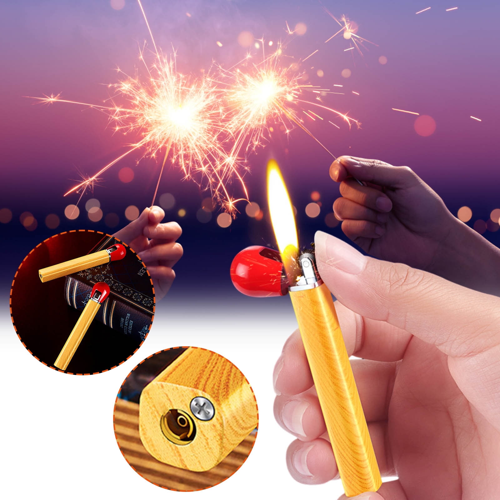 CCMAOLU 2025 New Retro Grinding Wheel Matchstick Inflatable Open Flame ...
