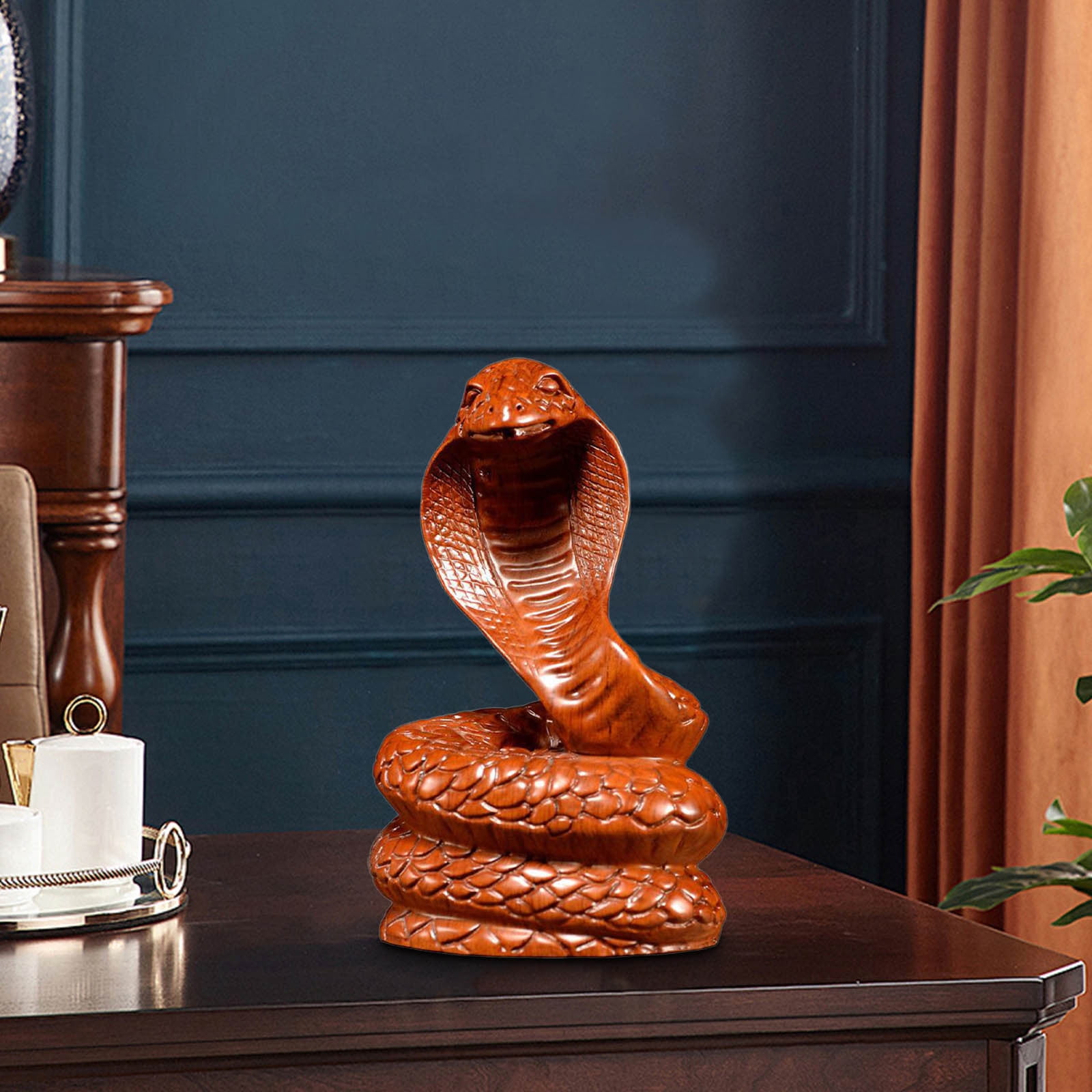 CCMAOLU 2025 New Snake Statue Small Wooden Snake Figurine Chinese ...