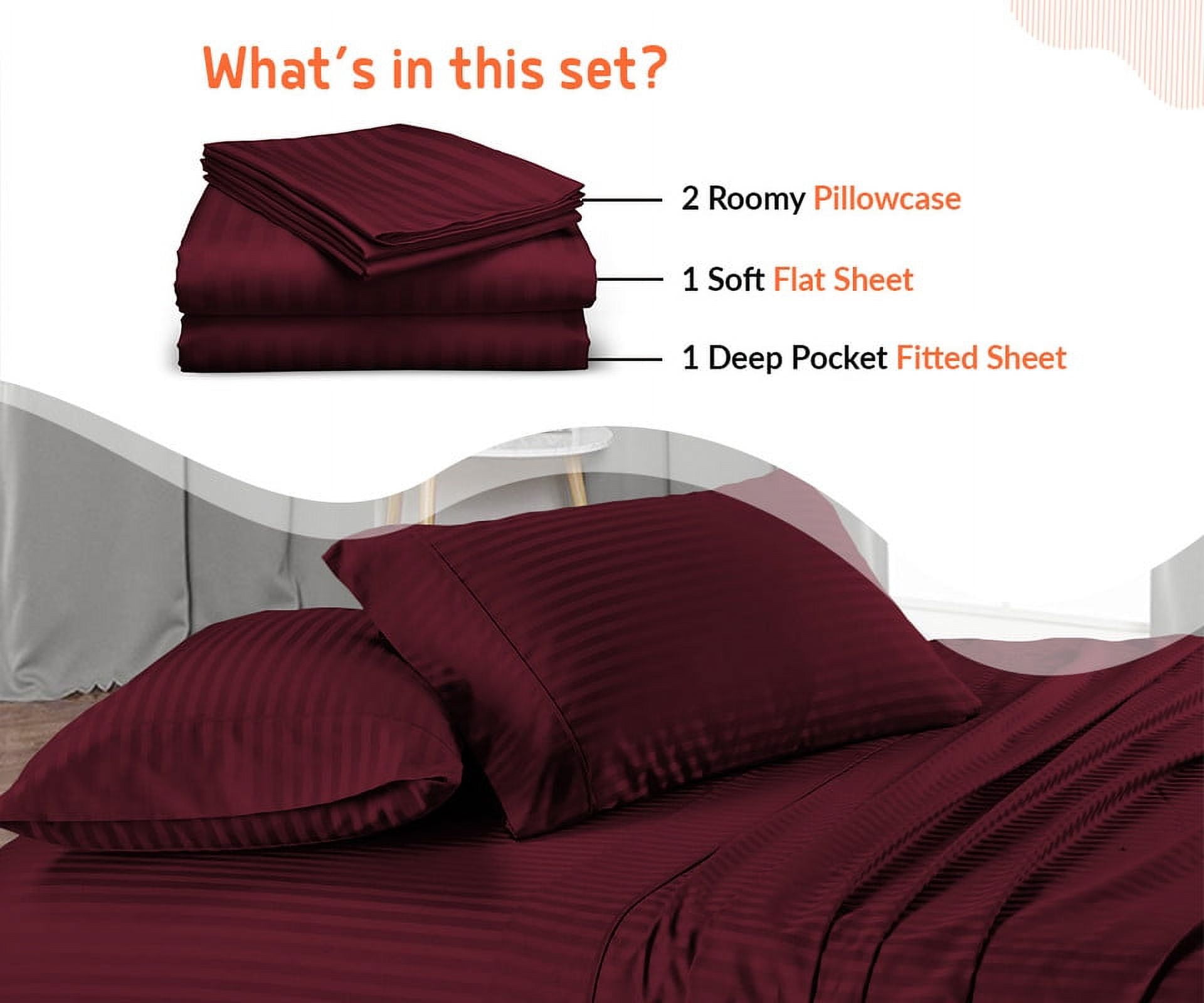 CCNY 100% Egyptian Cotton 600 TC Sheet Set 4 Pc Sheet Set 1 Fitted ...