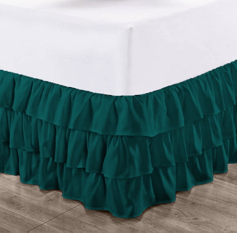 CCNY 11" Inch Drop Multi Ruffled Bed Skirt California King Size 100% ...