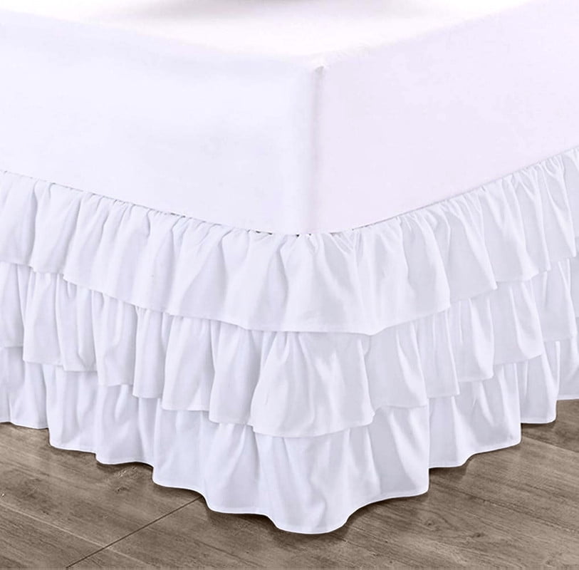 CCNY 11" Inch Drop Multi Ruffled Bed Skirt Twin XL Size 100% Microfiber ...
