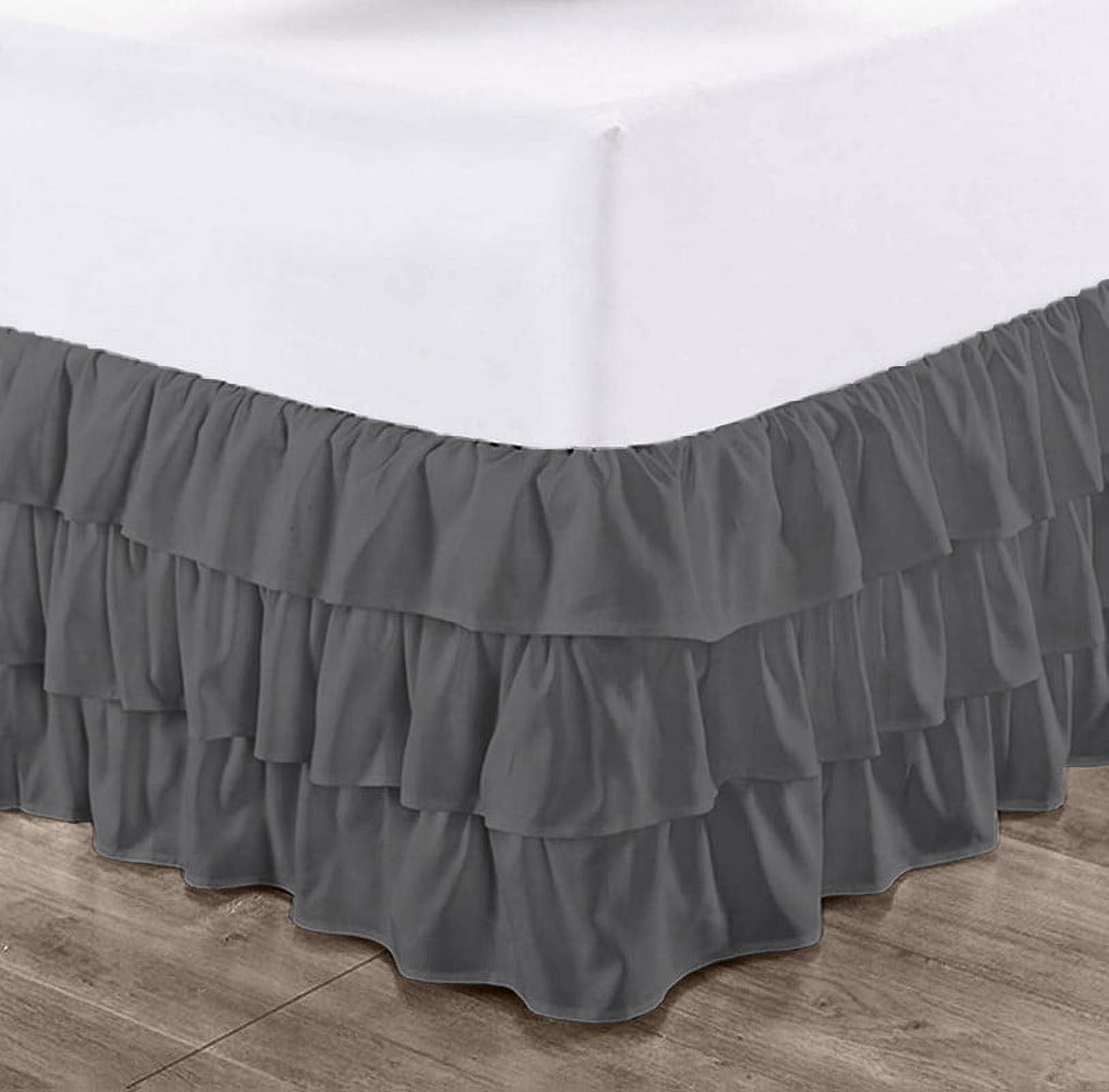 Ccny 12 Inch Drop Multi Ruffled Bed Skirt Olympic Queen Size 100