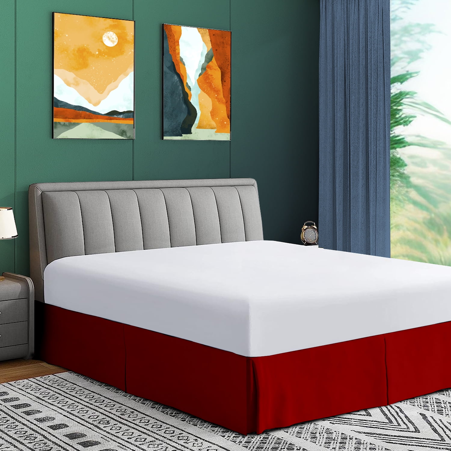 CCNY 16" Inch Drop Pleated Bed Skirt Twin Size 100% Microfiber Made ...