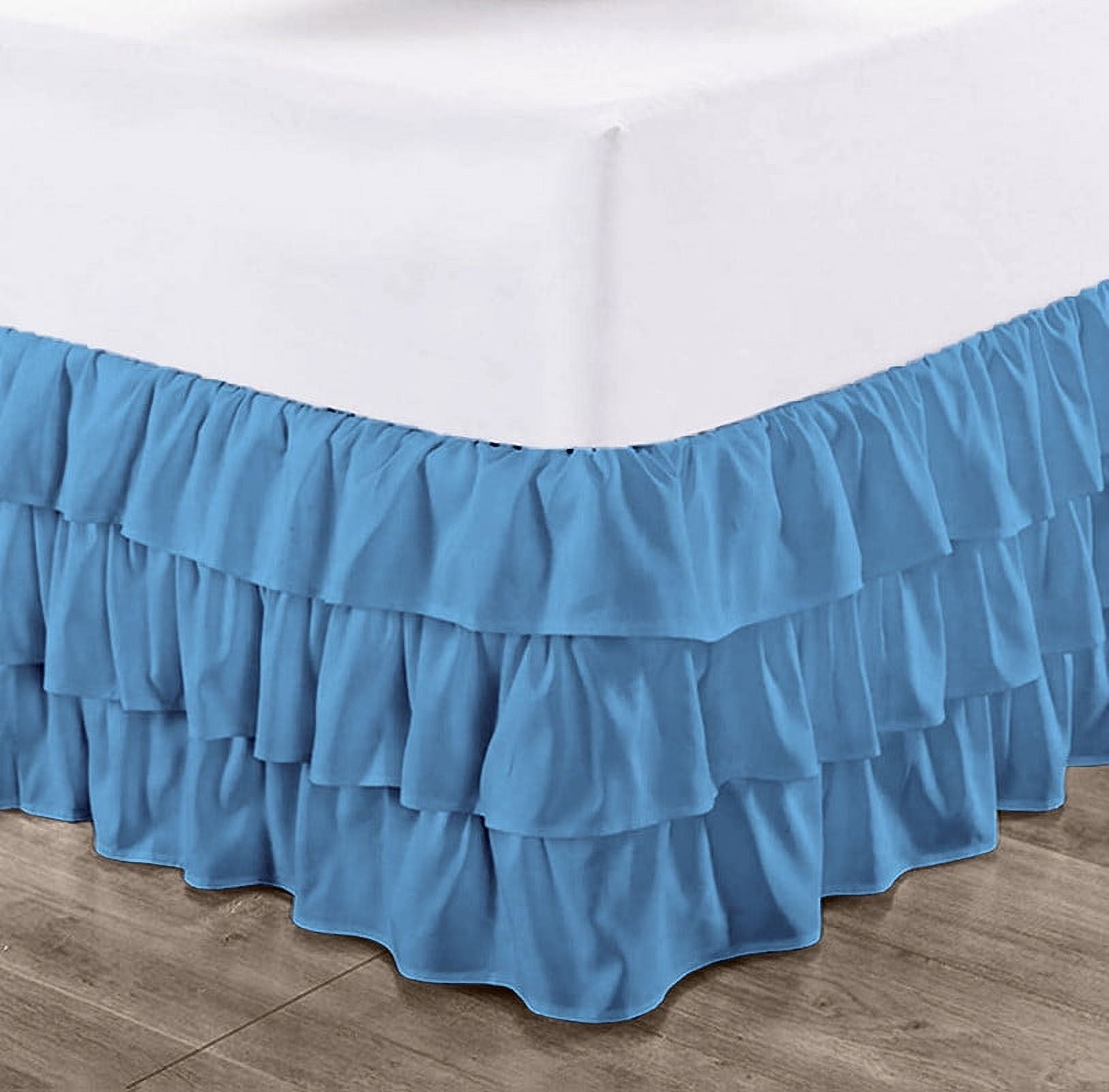 CCNY 9" Inch Drop Multi Ruffled Bed Skirt Queen Size 100% Microfiber ...