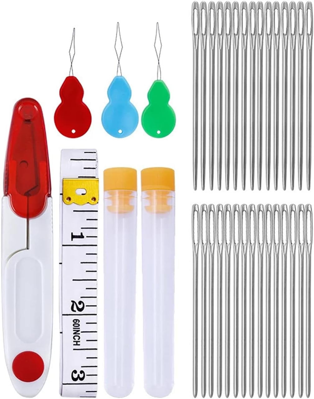 CCNZZITSHT 5 Pieces Embroidery Needles Set Sewing Needles Tape Measure ...