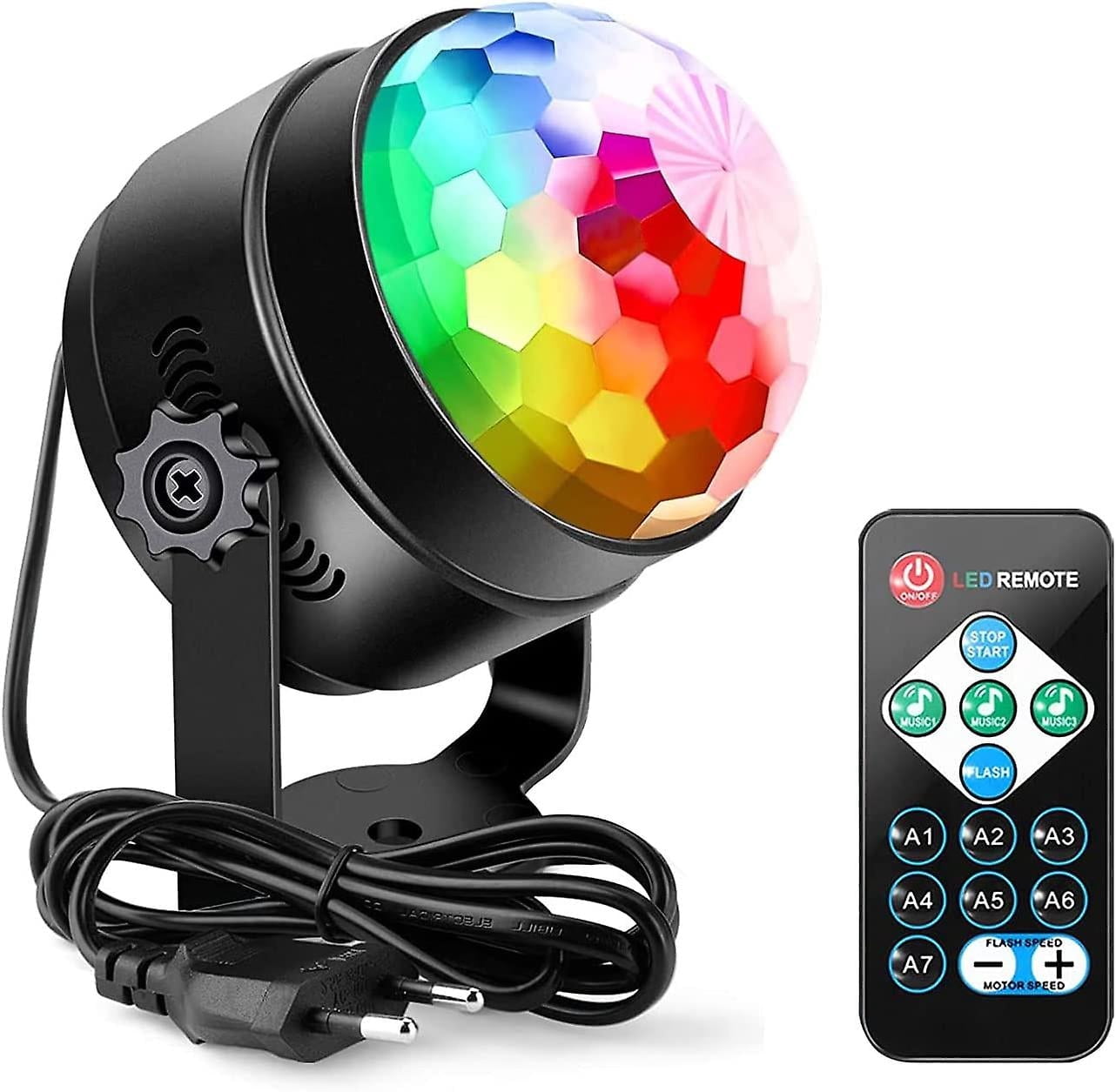 CCNZZITSHT Disco Ball 360 Rotating Led Party Lamp Music Activated Disco ...