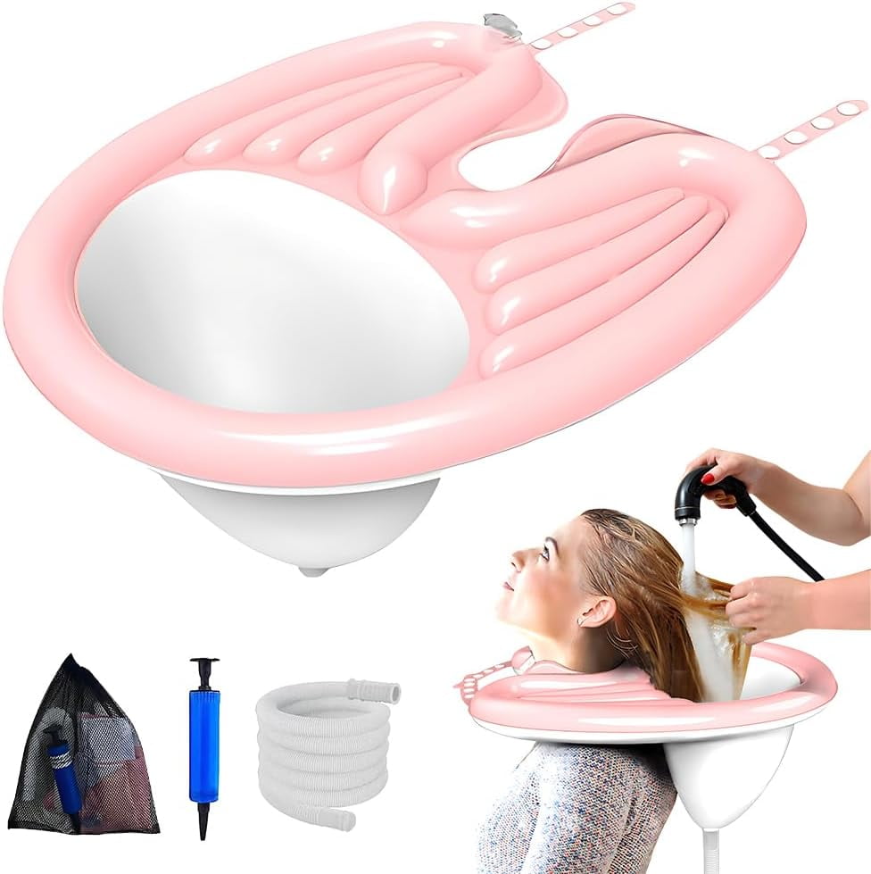 CCNZZITSHT Inflatable Shampoo Trays with Tube Inflator Pump Mobile Hair ...