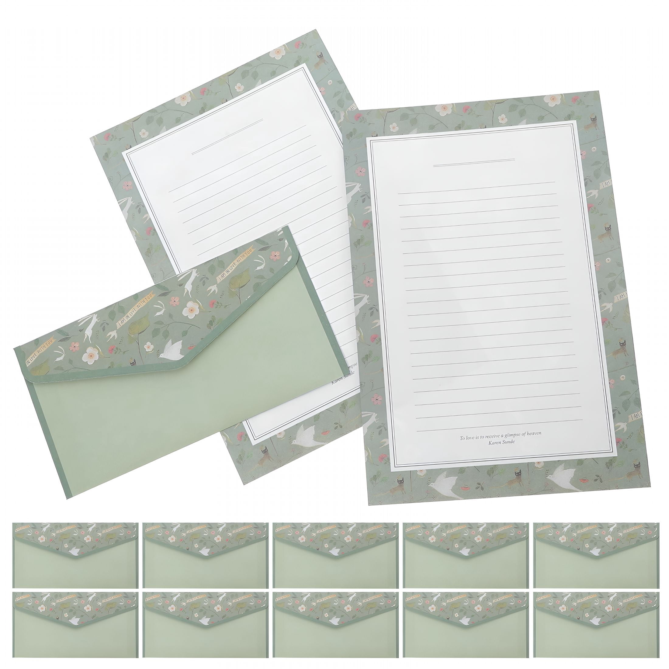 CCOCC 1 Set Vintage Writing Paper and Envelopes Set Lined Stationery ...