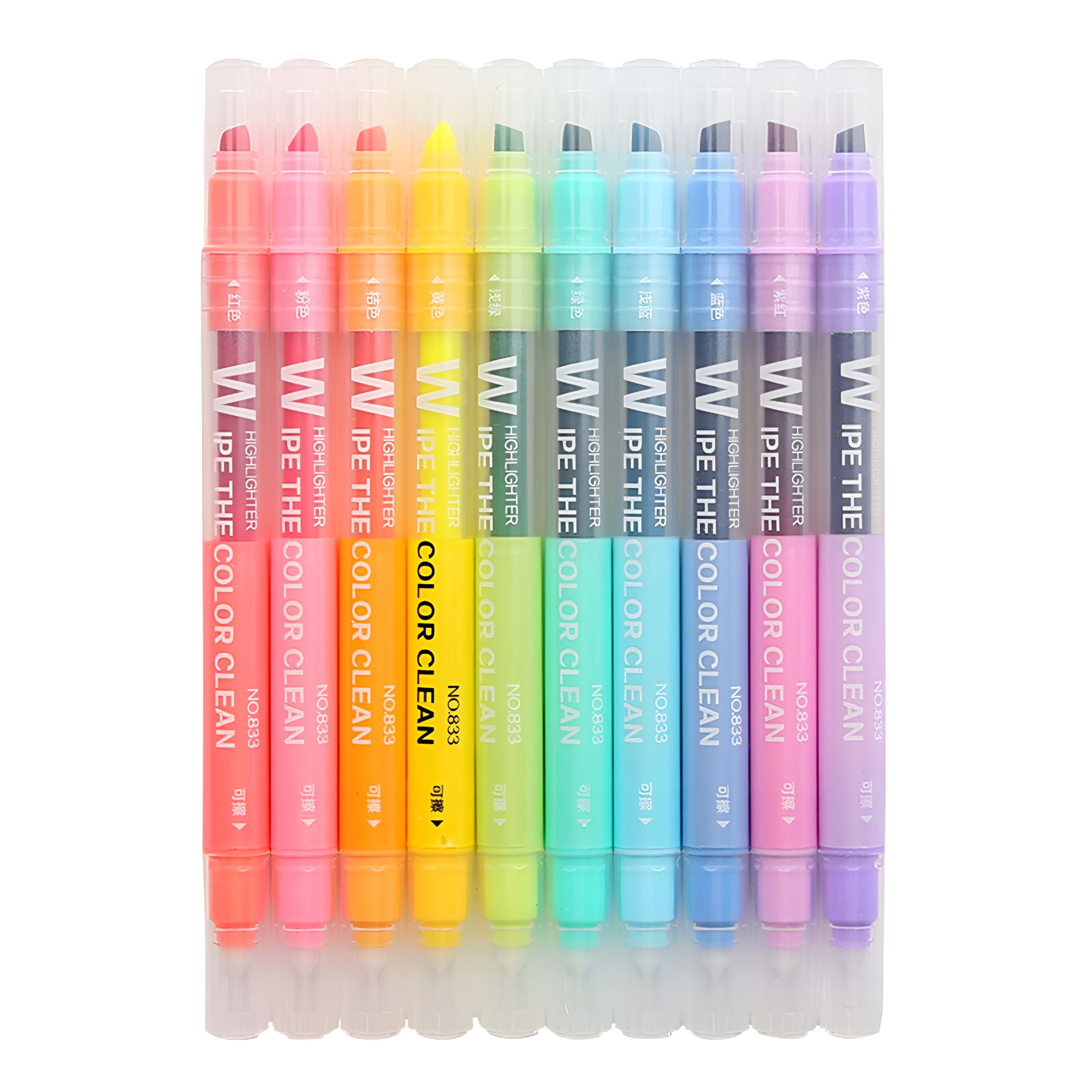 CCOCC 10 Colors Erasable Highlighters Assorted Colors Wide And Fine ...