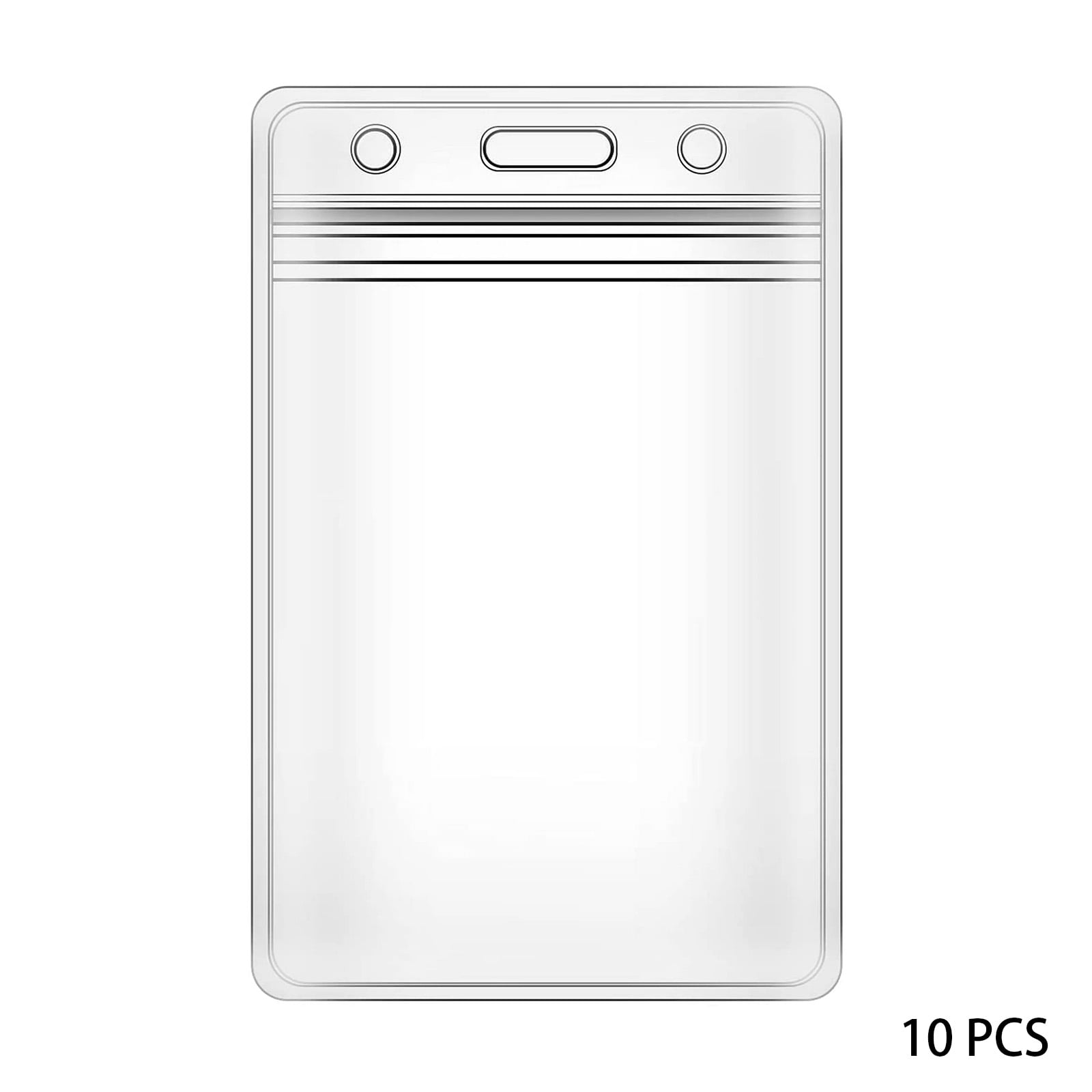 CCOCC 10 Pcs ID Badge Holders,Waterproof PVC Clear Vertical Name Tag ...