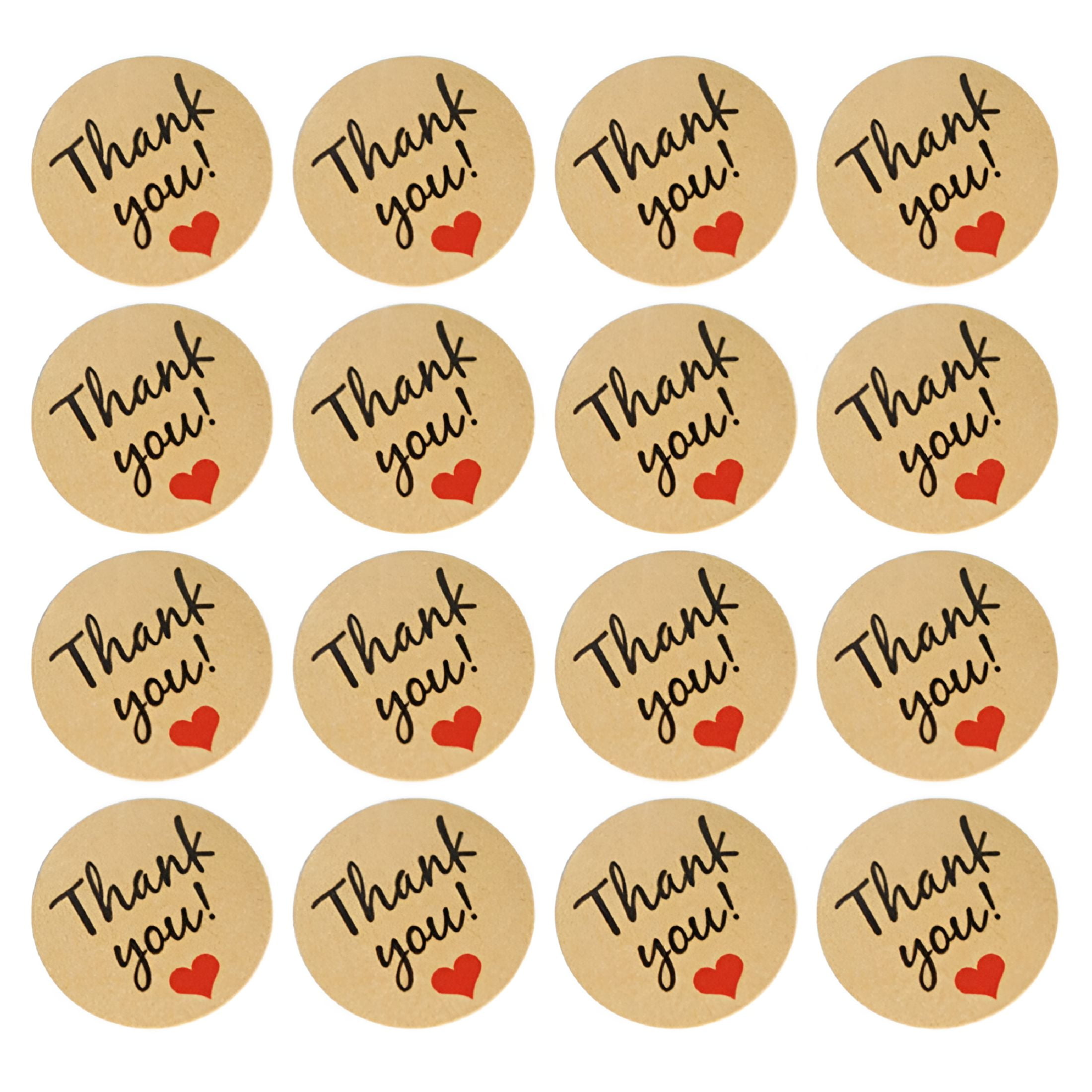 CCOCC 10 Sheet Lovely Thank You Sticker Labels 12pcs/Sheet Kraft Paper ...