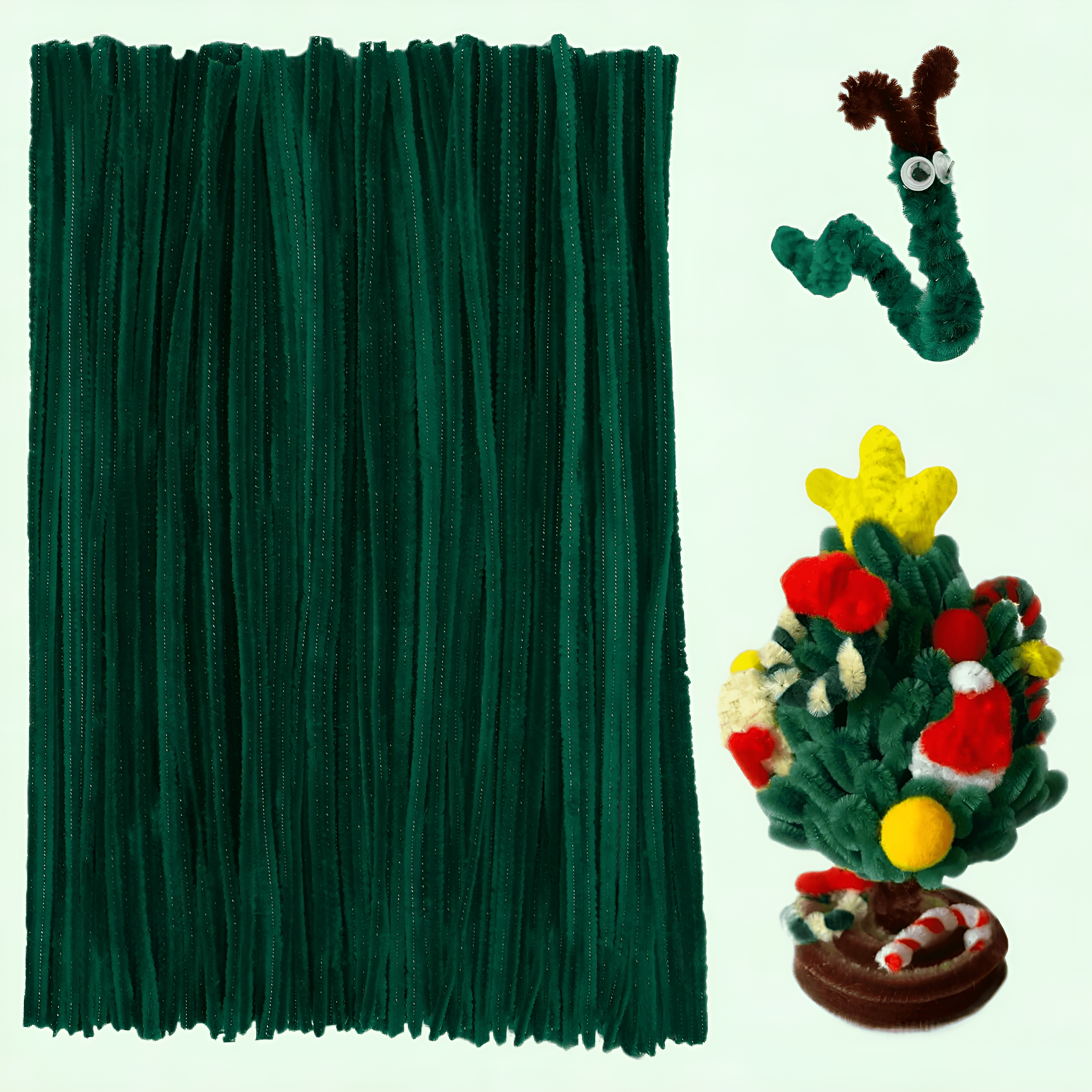 CCOCC 100 Bulk Golden Pipe Cleaners, Flexible and Fluffy Chenille Stems ...