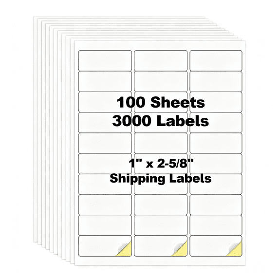 CCOCC 100 Sheets 3000 Pcs 30 Up 1"X2-5/8 Shipping Address Barcode ...