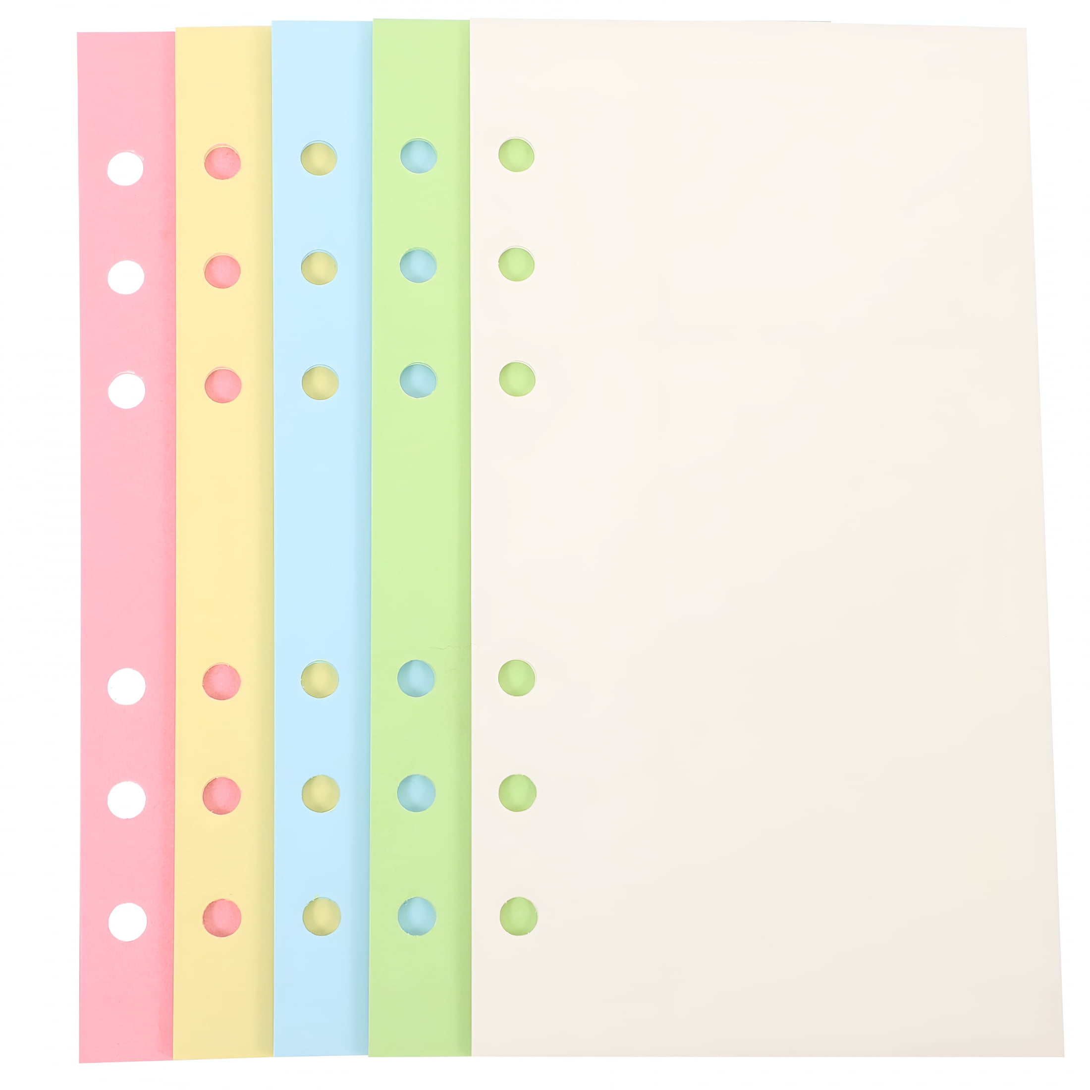 CCOCC 100 Sheets Blank Colored A6 Loose Leaf Paper 6-hole Punched ...