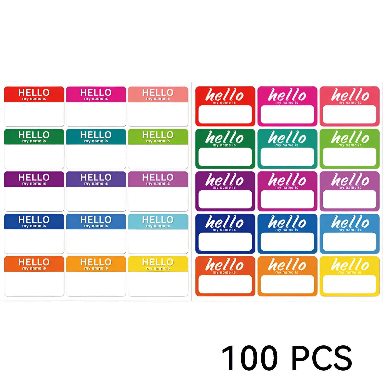 CCOCC 100Pcs Name Tags,Easy Peel Sticker Labels,No Damage Name Tag ...