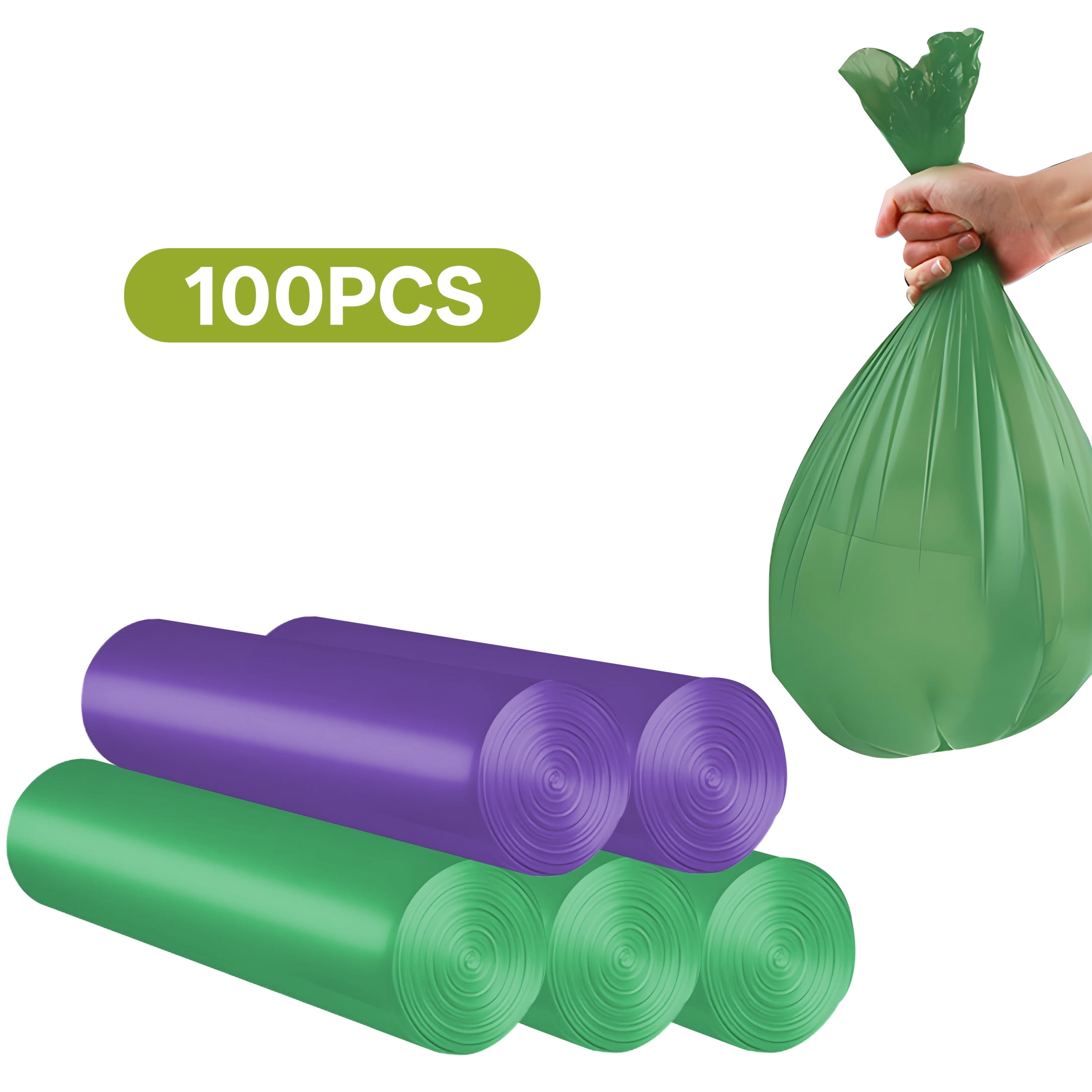 CCOCC 100Pcs Small Garbage Bags,2.6Gallonmultipurpose Use Compostable ...