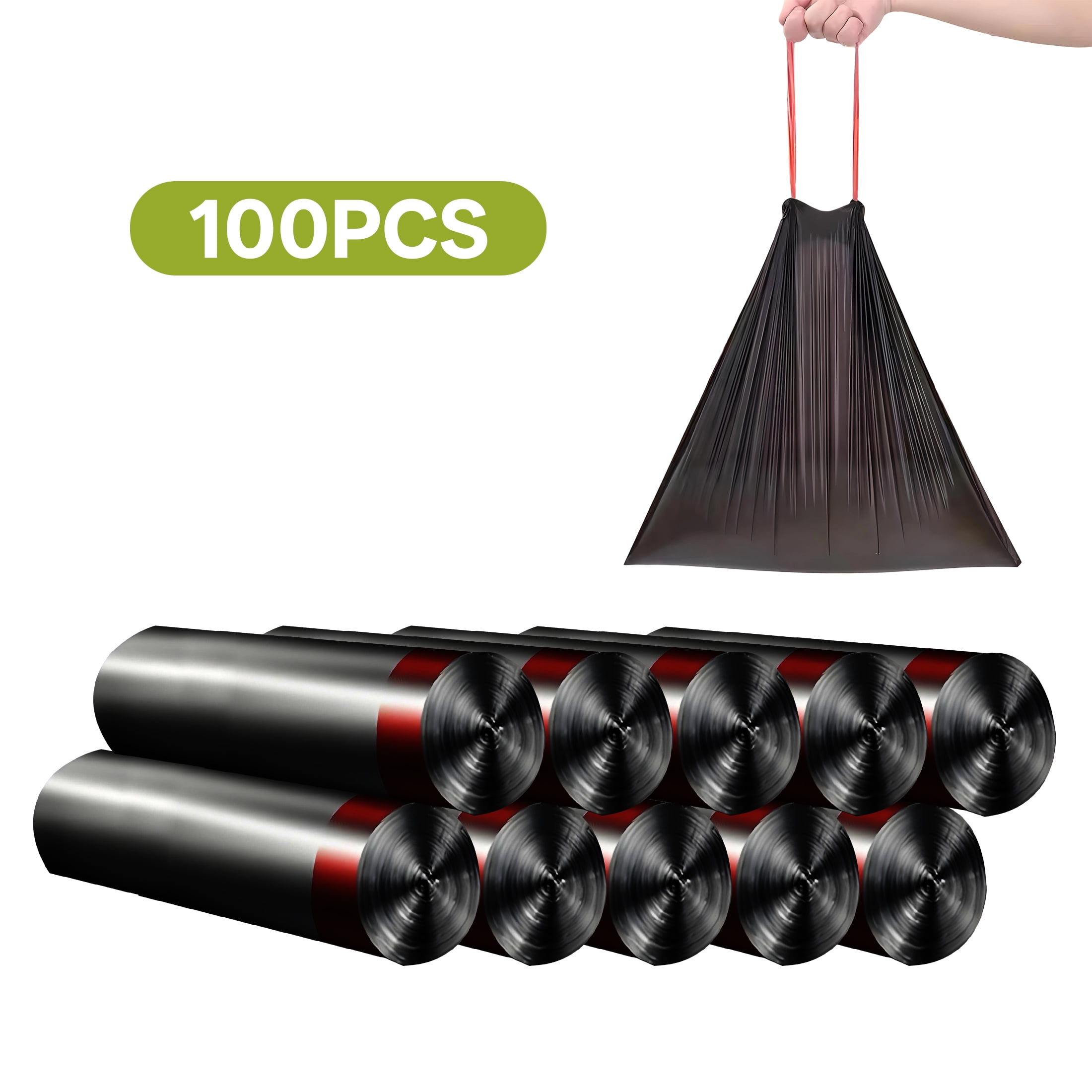 CCOCC 100Pcs Small Garbage Bags,2.6Gallonstrong Material Small Bathroom ...