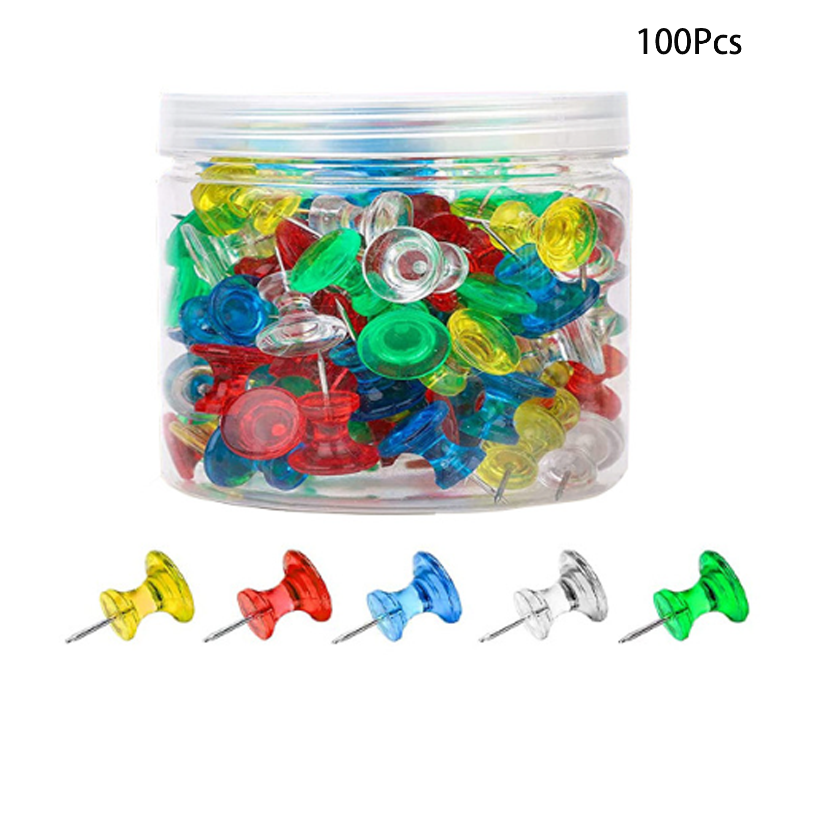 CCOCC 100Pcs Thumbtacks,Compact in Size Push Pins for Bulletin Board ...