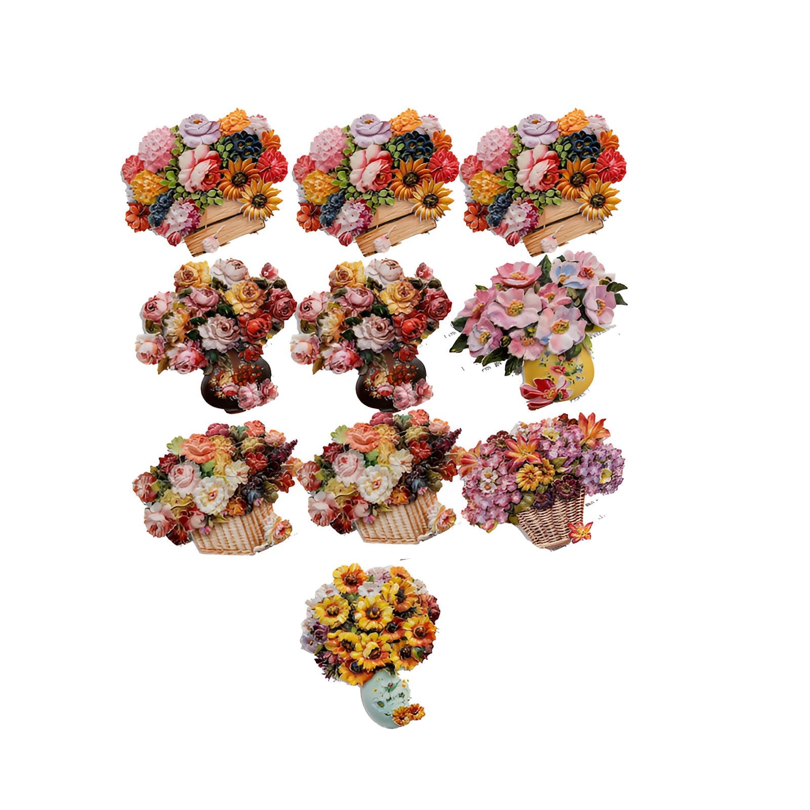 CCOCC 10Pcs Fridge Magnets,Creative Bouquet Oil Painting Design ...