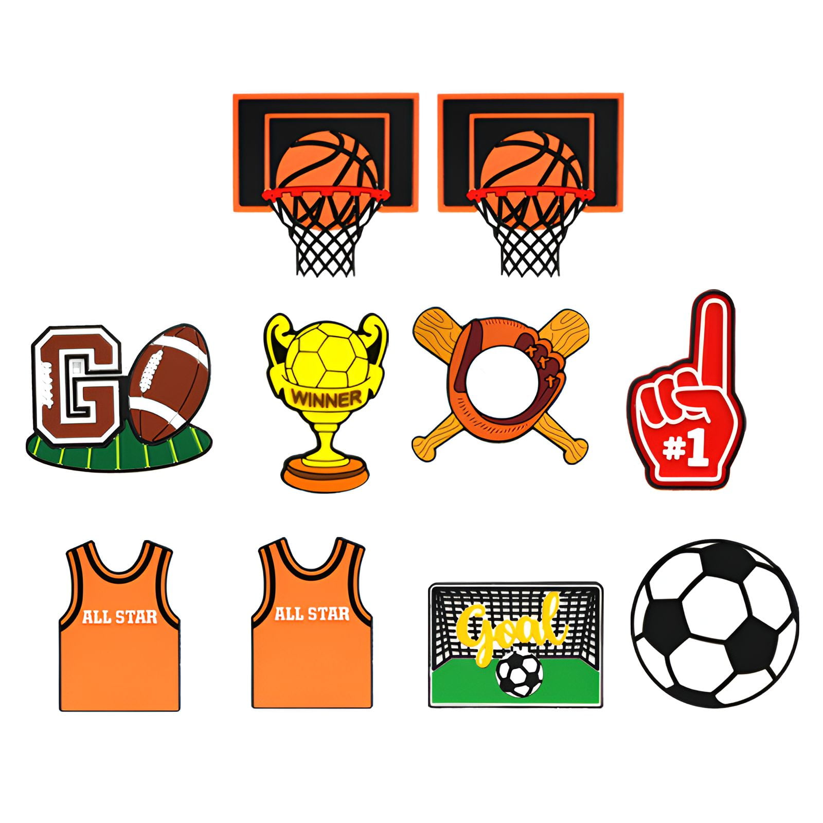CCOCC 10Pcs Fridge Magnets,Rich Ball Sports Theme Refrigerator Magnets ...