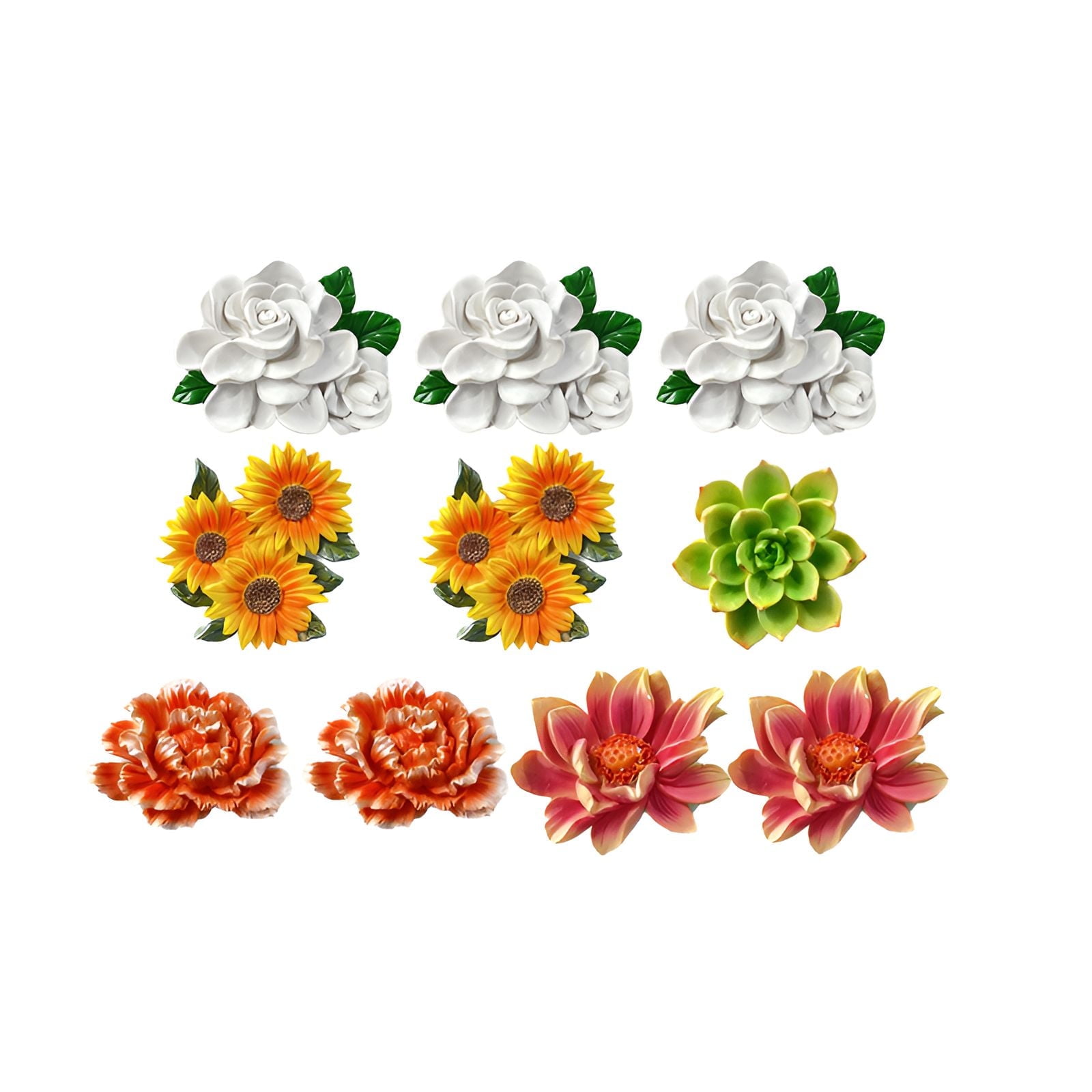 CCOCC 10Pcs Fridge Magnets,Succulent Flower Design Refrigerator Magnets ...