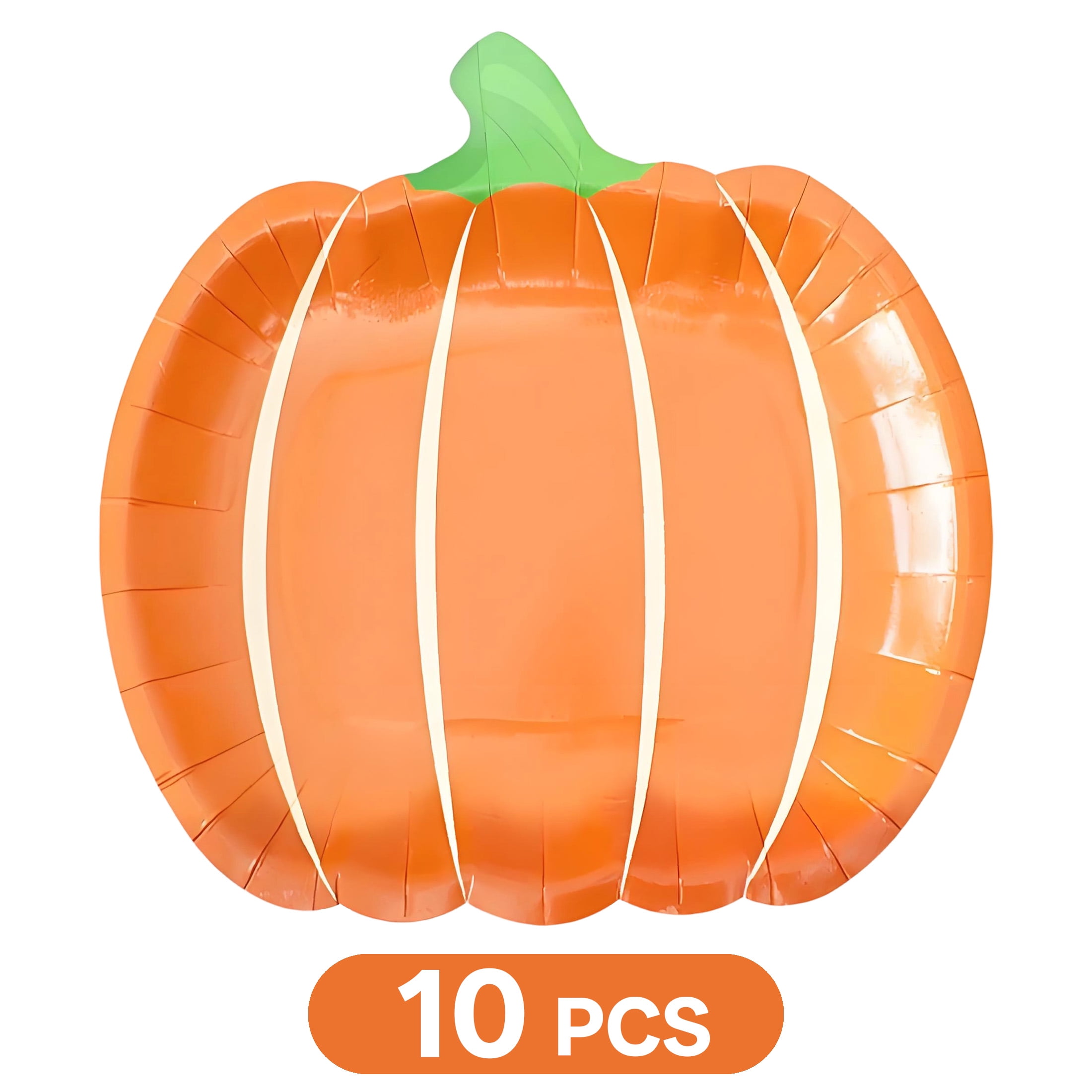 CCOCC 10Pcs Halloween Plates,7"x7.3" Pumpkin Shape Disposable Plates ...