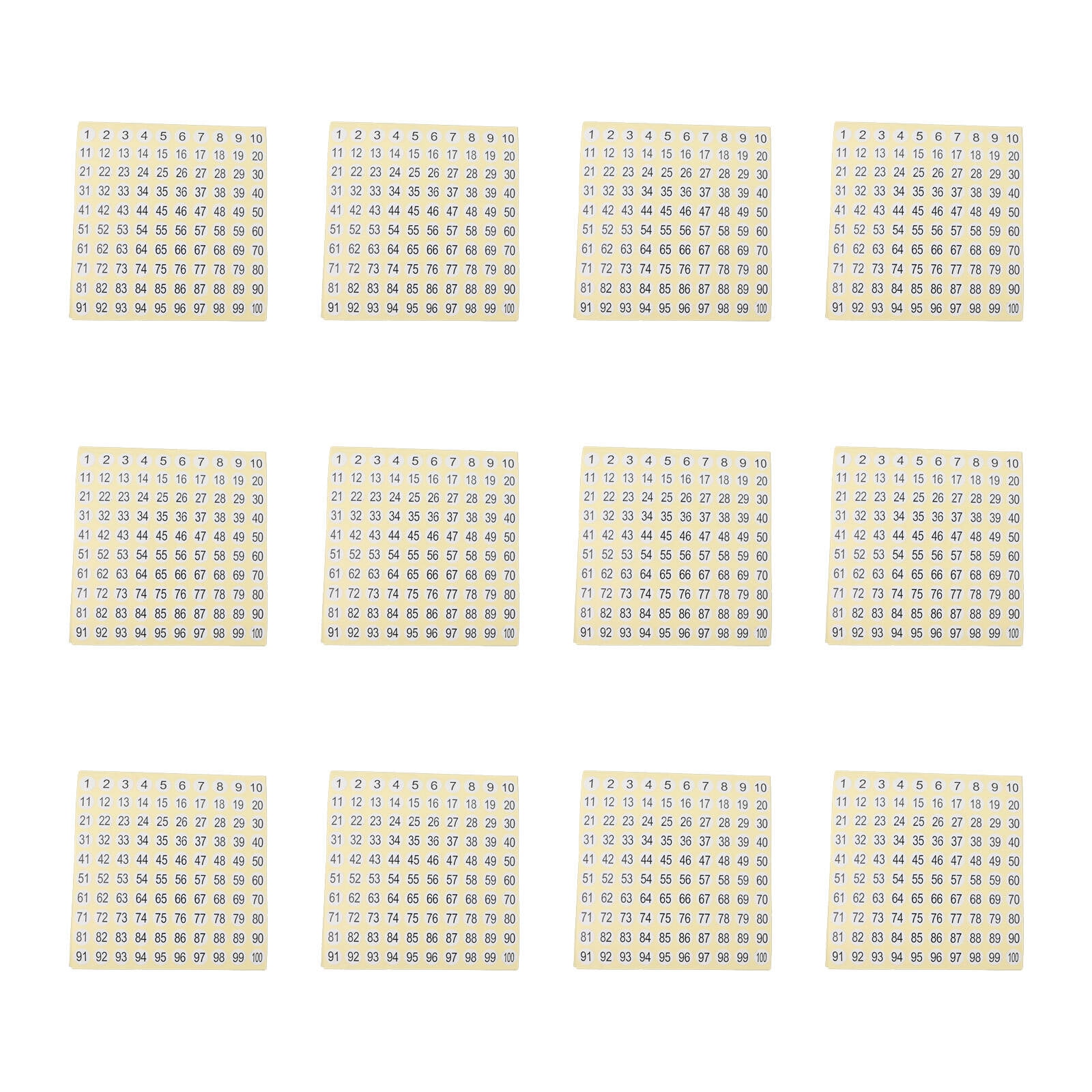 CCOCC 12 Pcs Cute Stickers,10mm Self-Adhesive Number Tags Funny ...