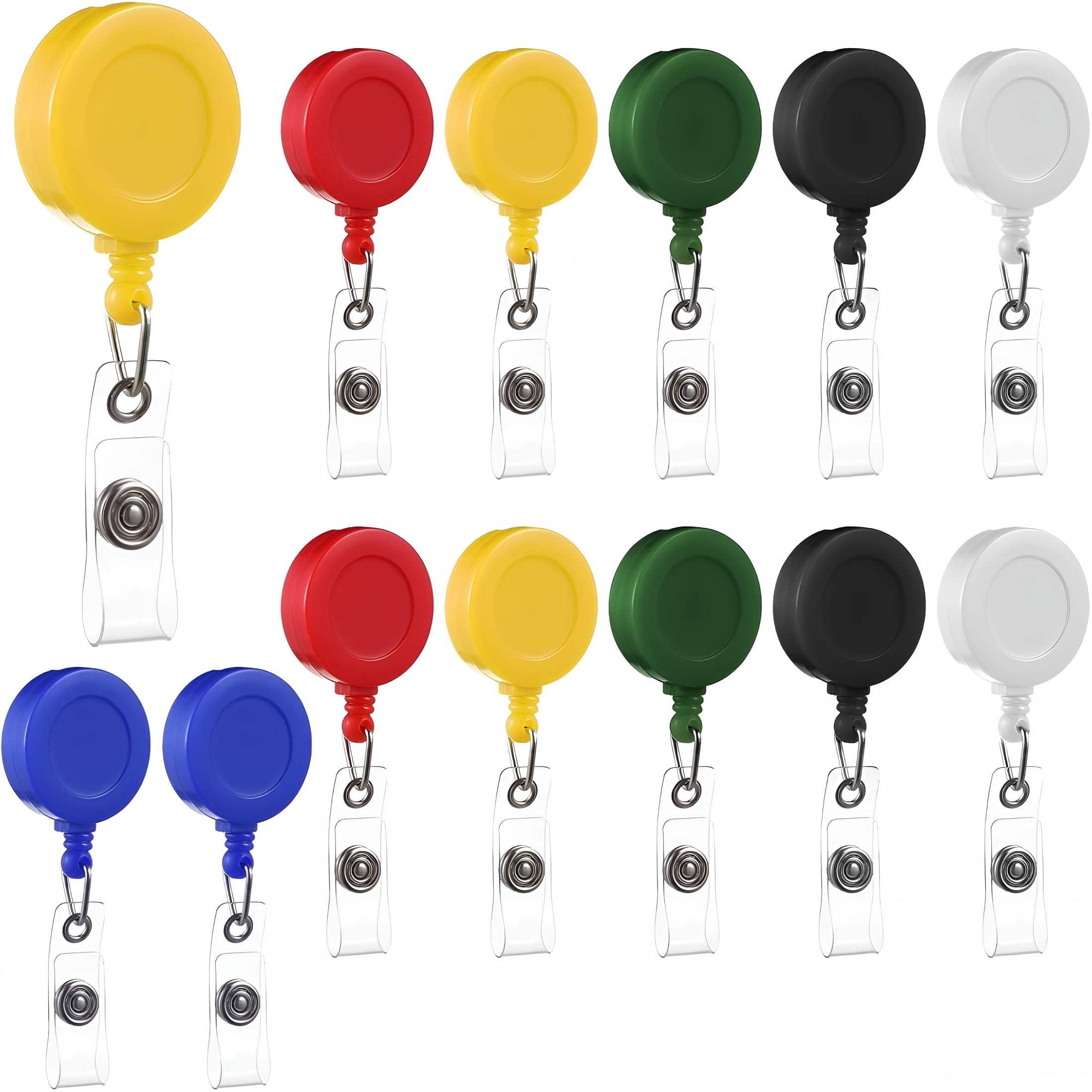 CCOCC 12 Pcs Retractable Badge Reel with Swivel Alligator Clip Mixed ...