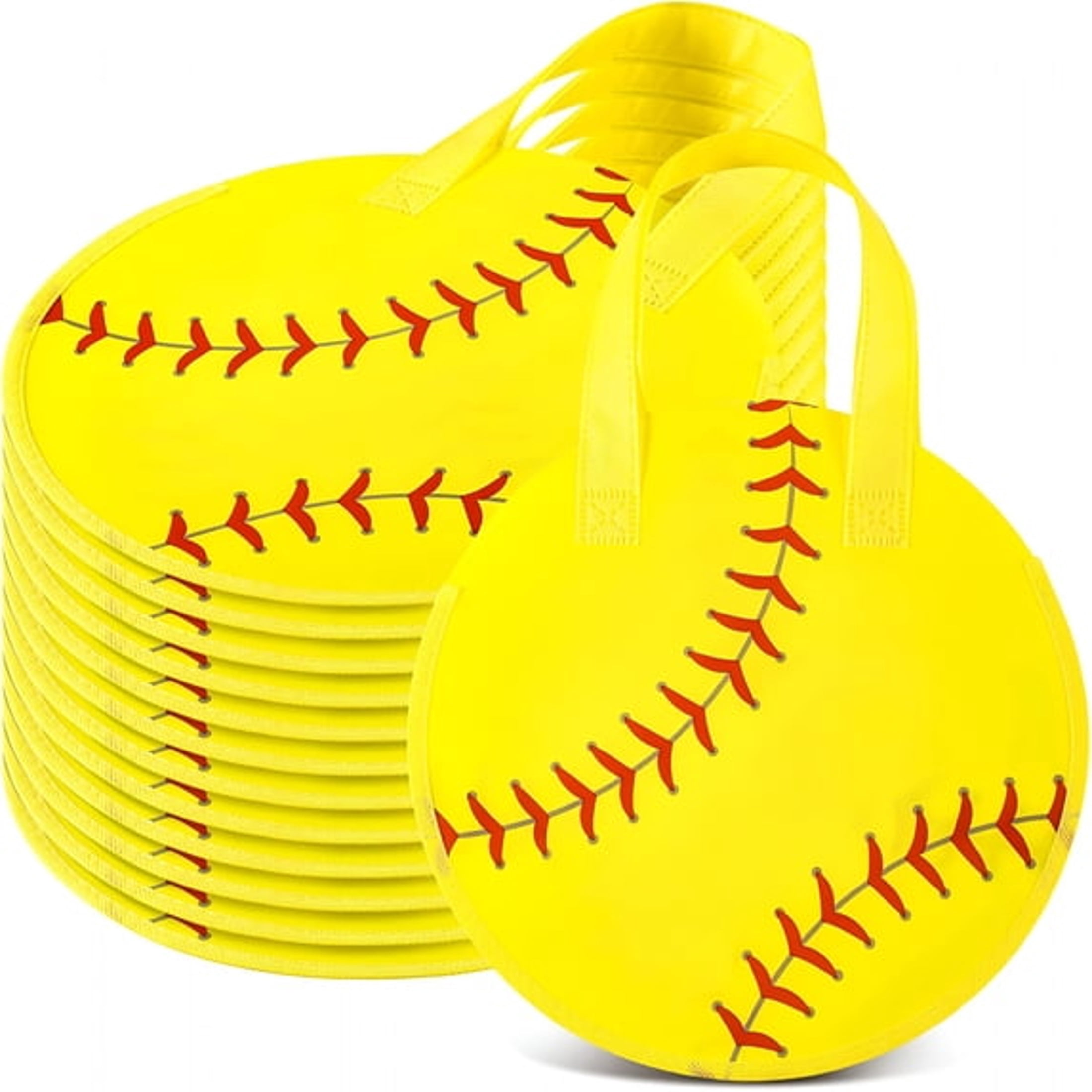 CCOCC 12 Pcs Softball Party Favor Bags 10 × 10 Inch Softball Gift Bags ...
