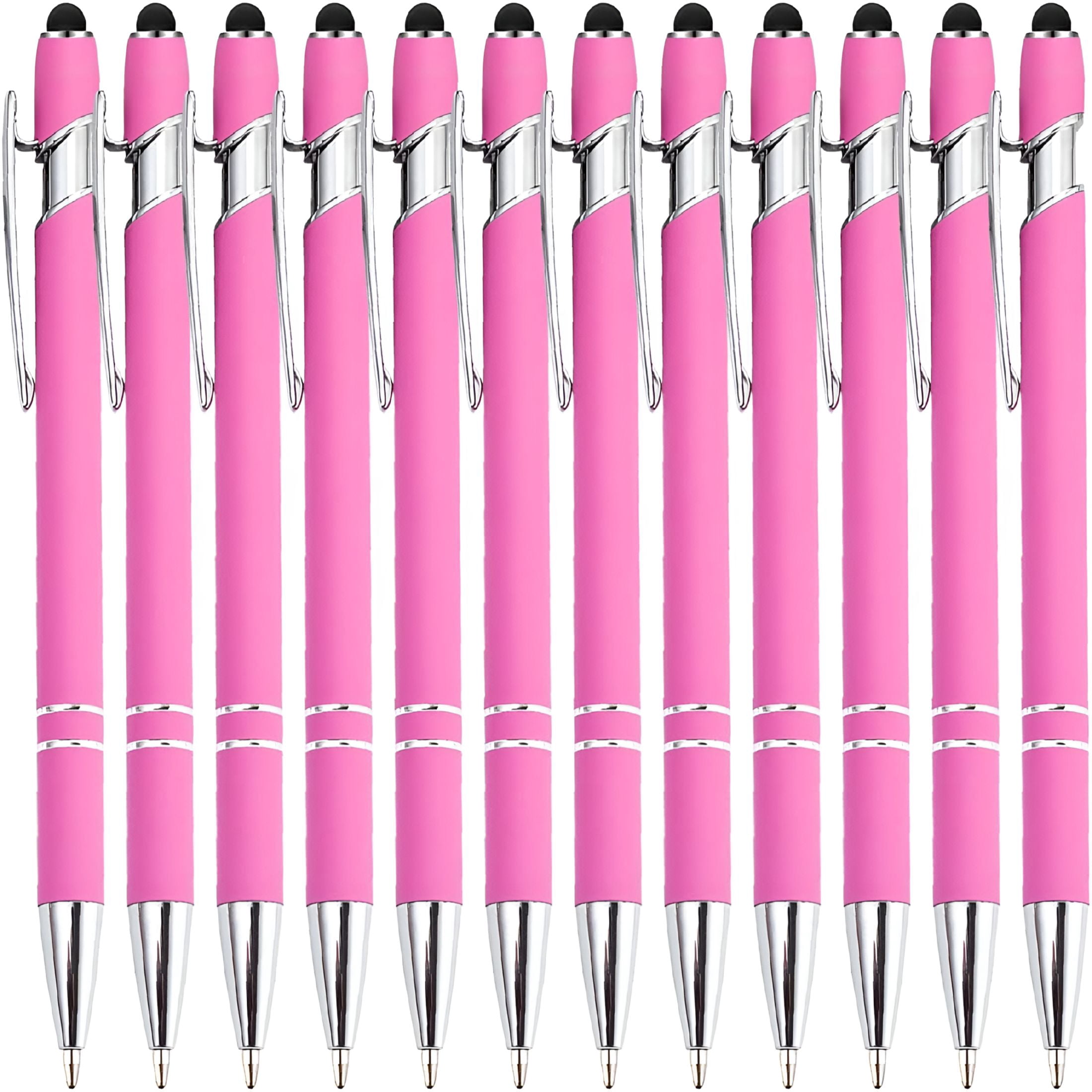 CCOCC 12 Pieces Pink Ballpoint Pen with Stylus Tip, 2 in 1 Stylus ...
