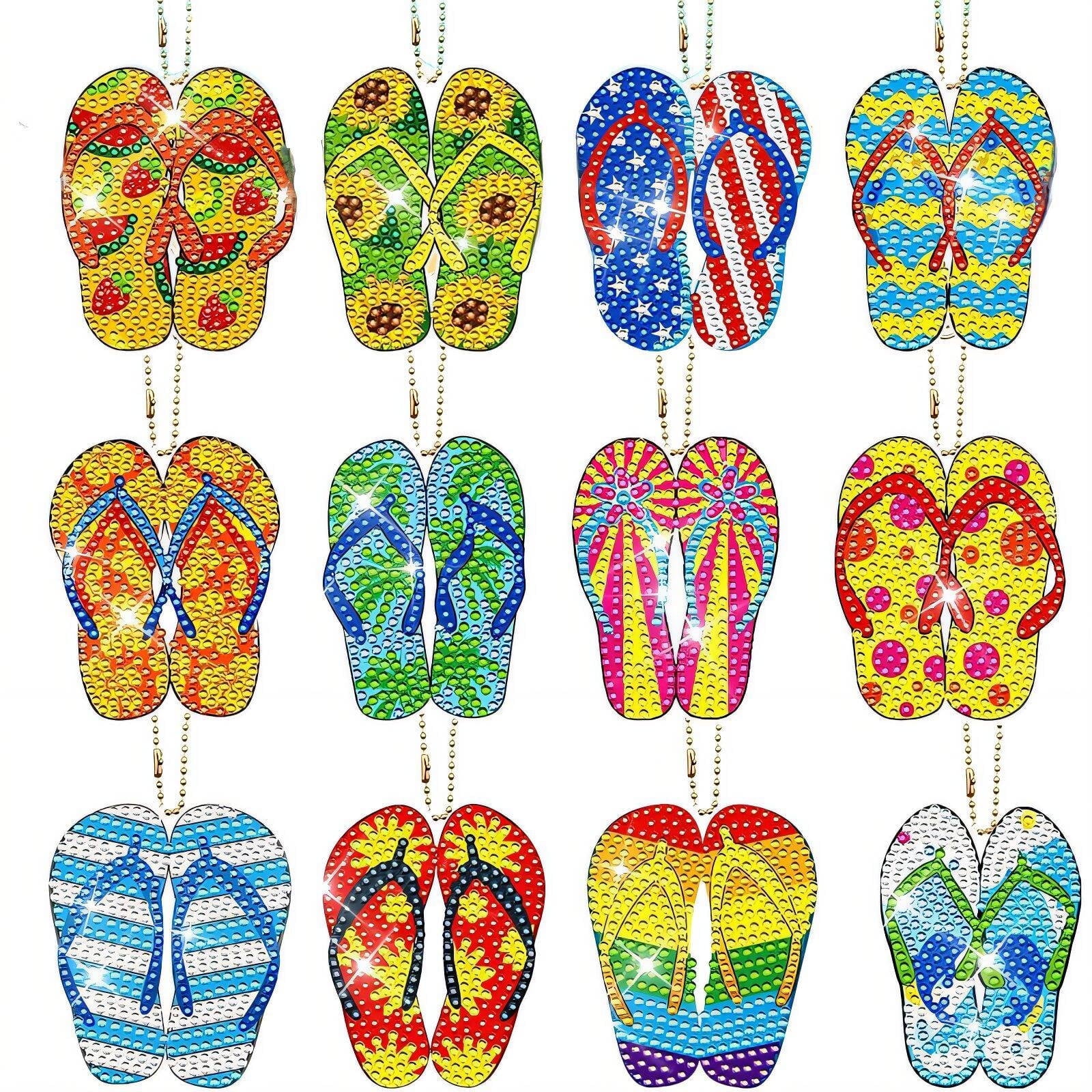 CCOCC 12Pcs Diamond Painting,Widgets Diamond Art for Adults,Flip-Flops ...