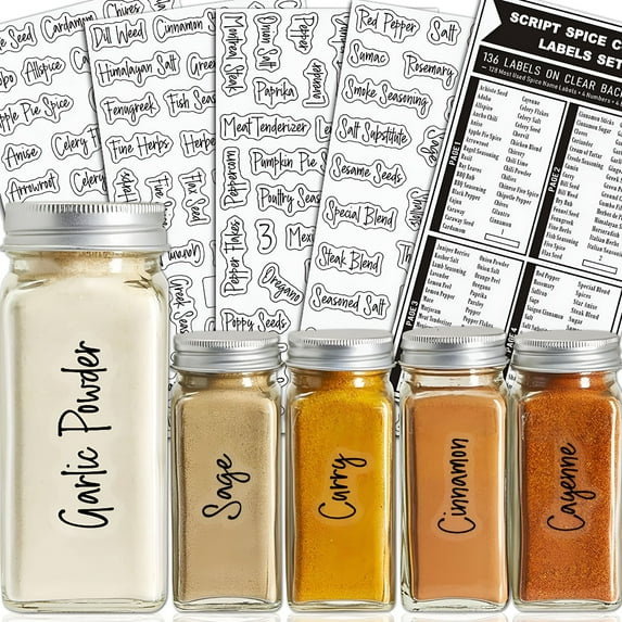 CCOCC 138 PCS Pantry Labels For Containers Preprinted Black Script ...