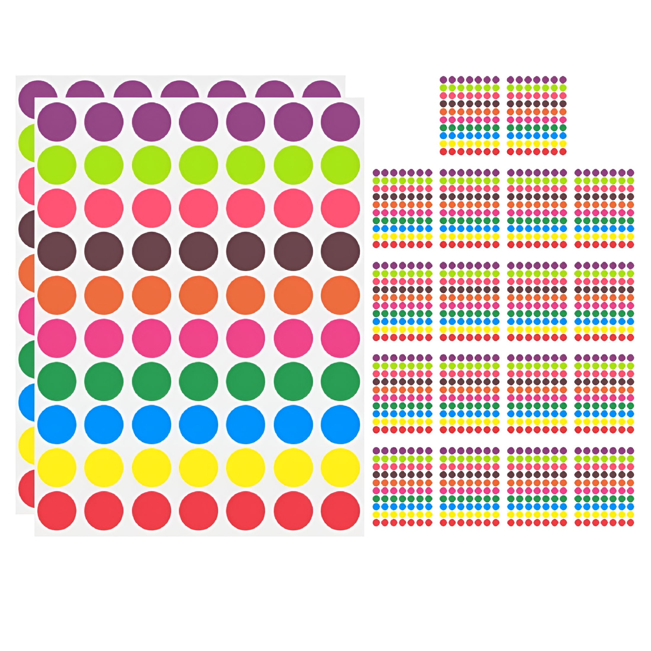 CCOCC 1400pcs Blank Colored Dot Stickers Round Dot Label Stickers ...