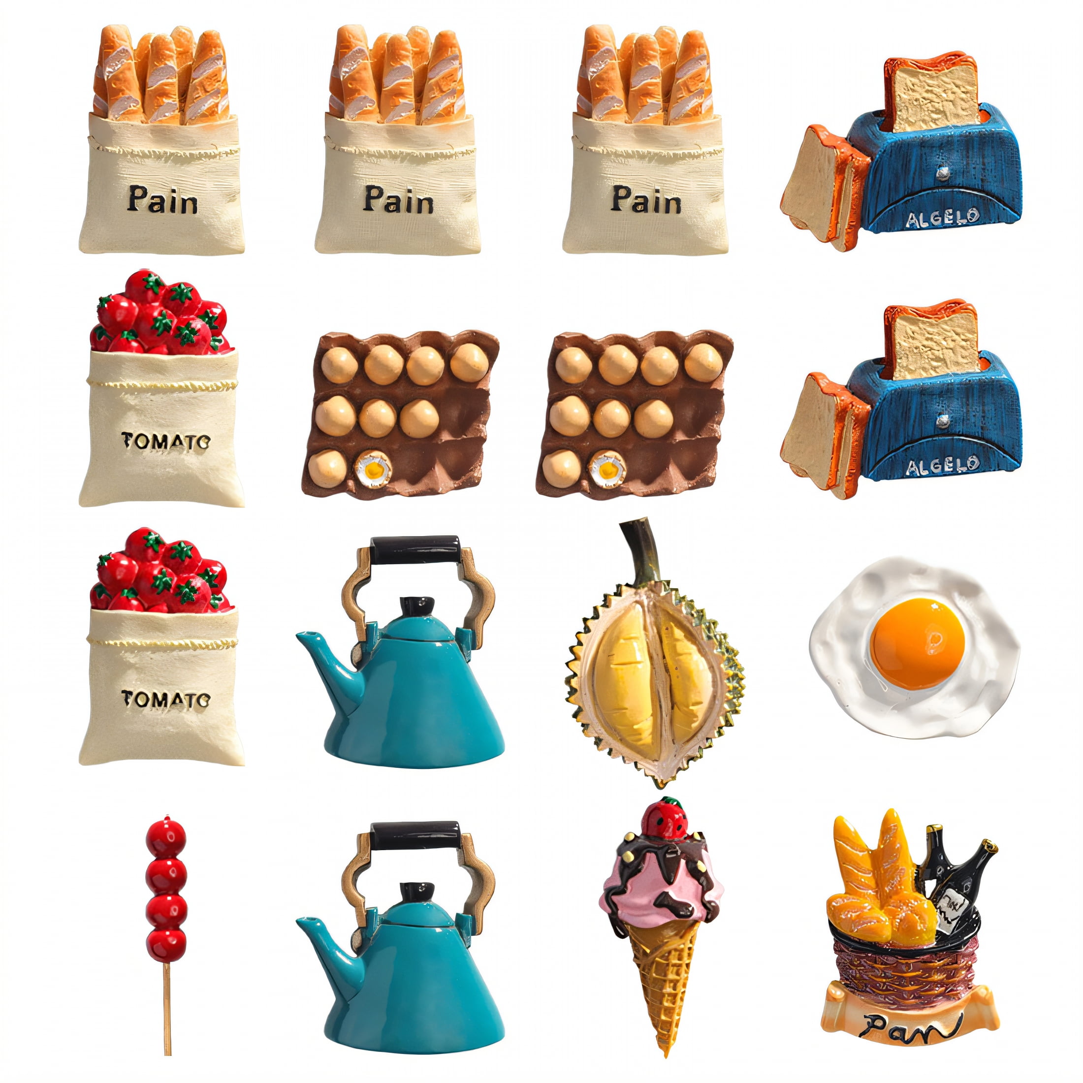 CCOCC 16Pcs Fridge Magnets,3D Simulated Food Magnets for Fridge,Door ...