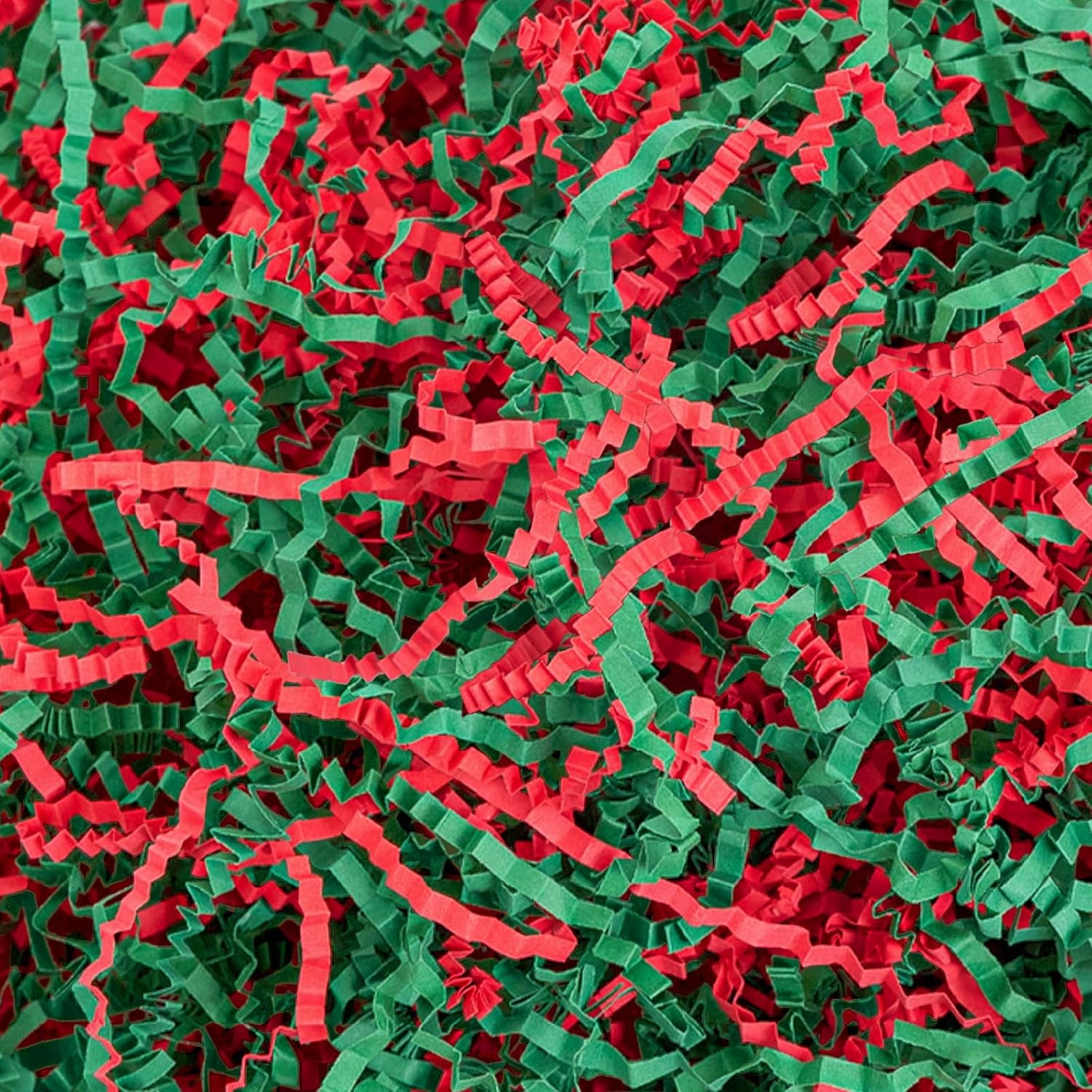 CCOCC 1Lb Christmas Crinkle Cut Paper Shred Filler, Red Green Crinkle ...