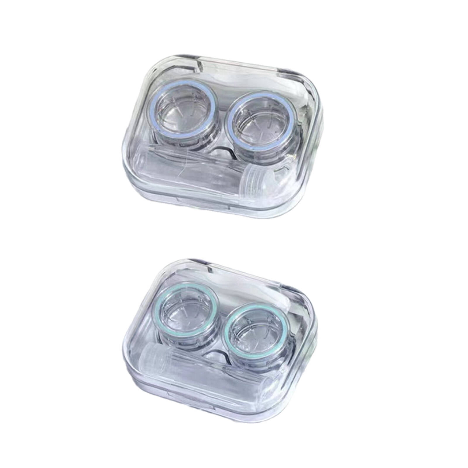 CCOCC 2 Pcs Contact Lens Case,No Screw Caps and Dual-Compartment ...