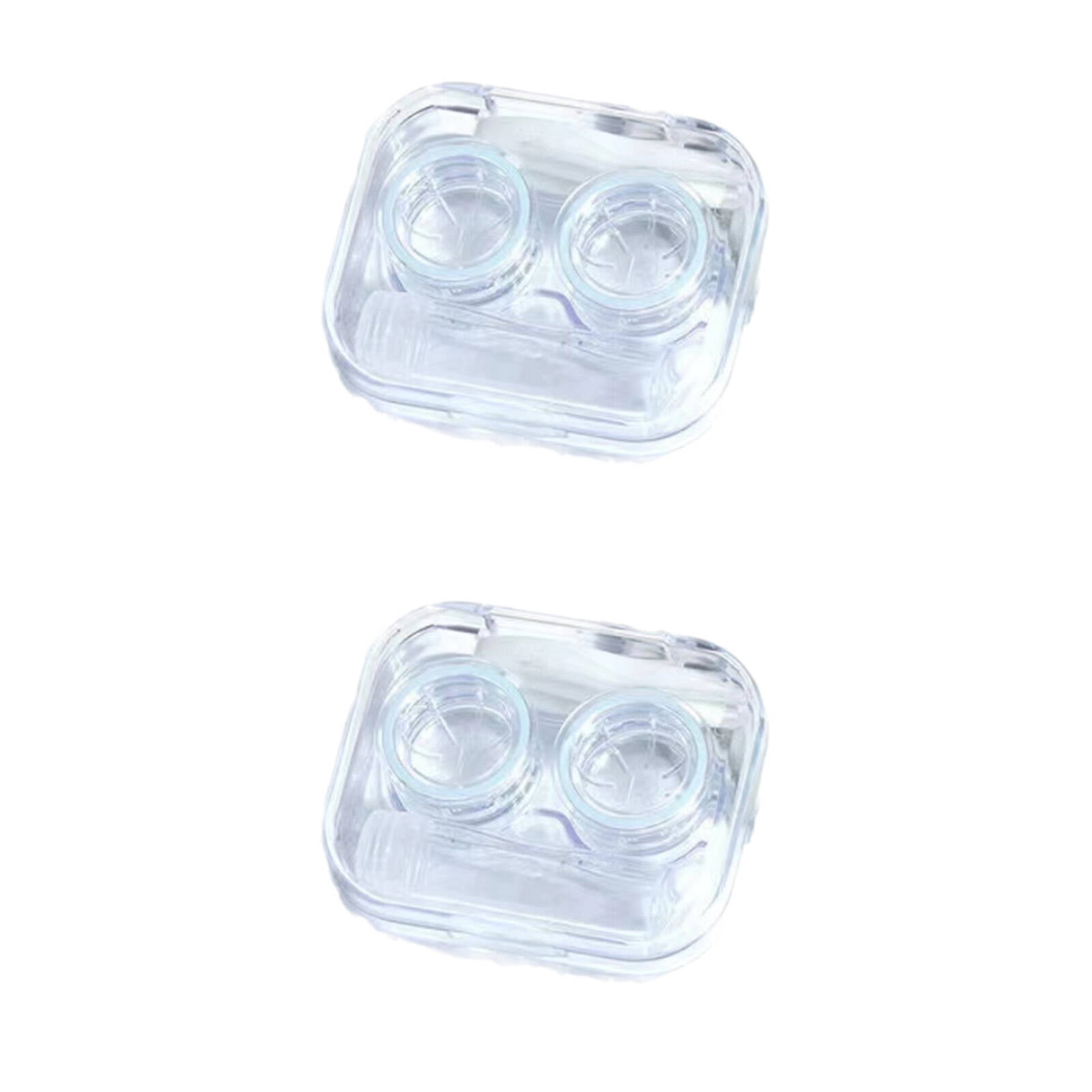 CCOCC 2 Pcs Contact Lens Case,No Screw Caps and Dual-Compartment ...