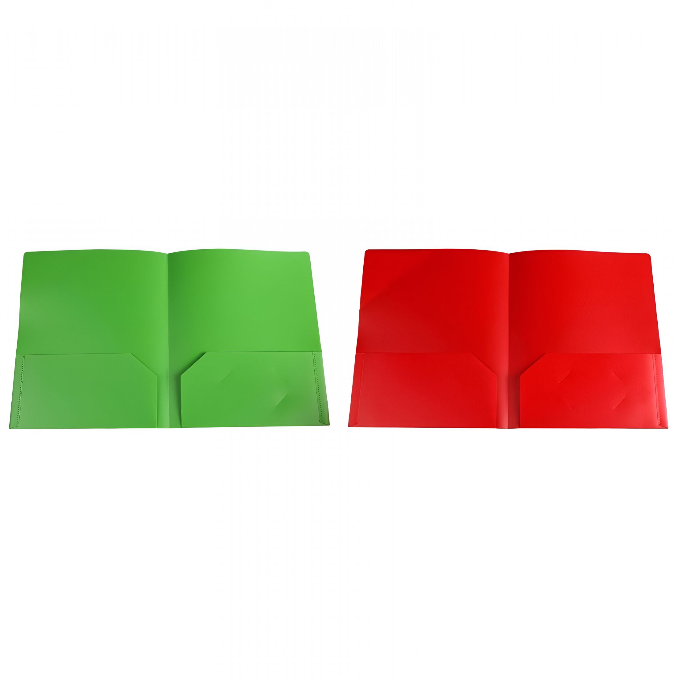 CCOCC 2 Pcs Plastic Folders with Pockets No Prongs Heavy Duty Plastic ...