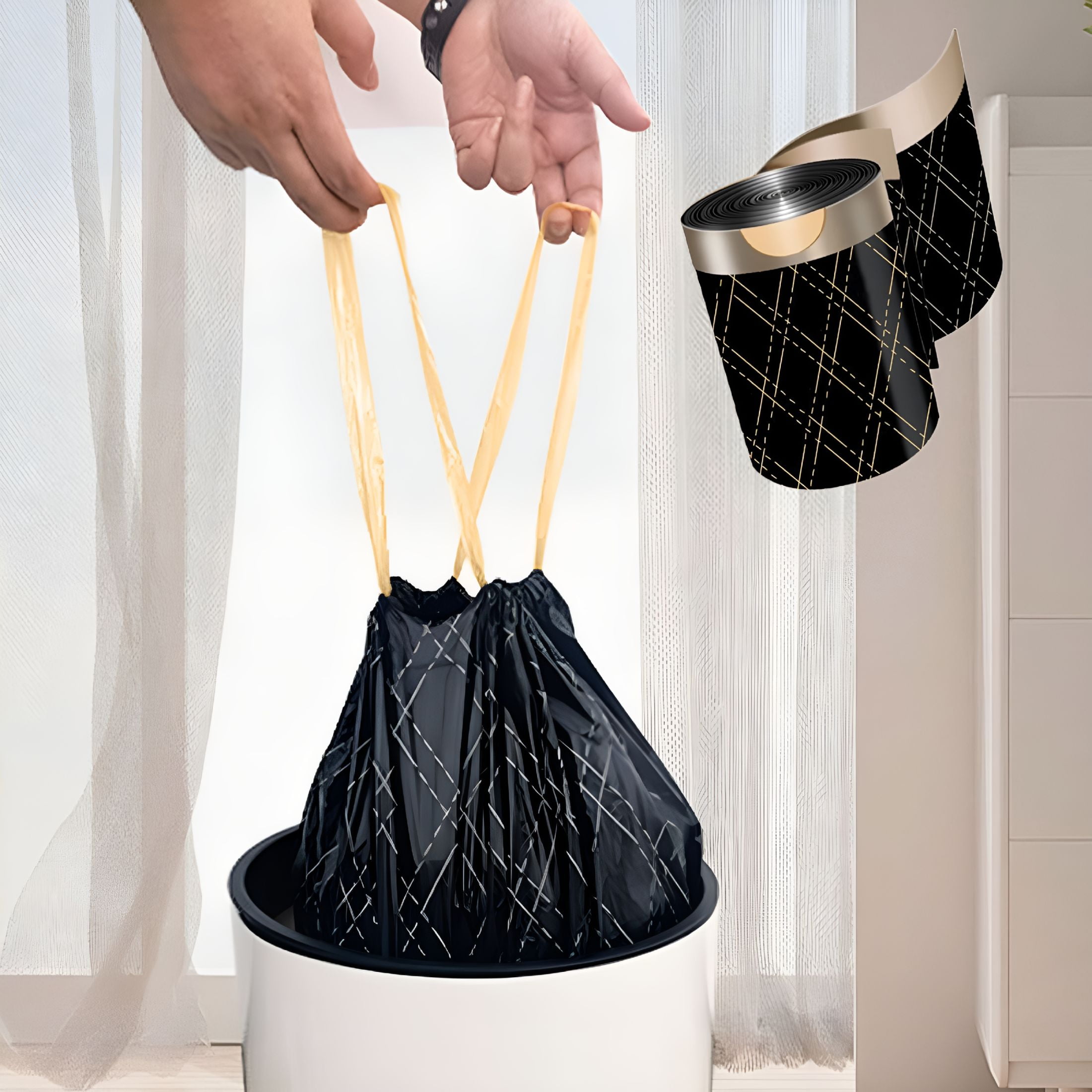 CCOCC 20 Gallon Large Drawstring Trash Bags 100 Counts Heavy Duty Tall ...