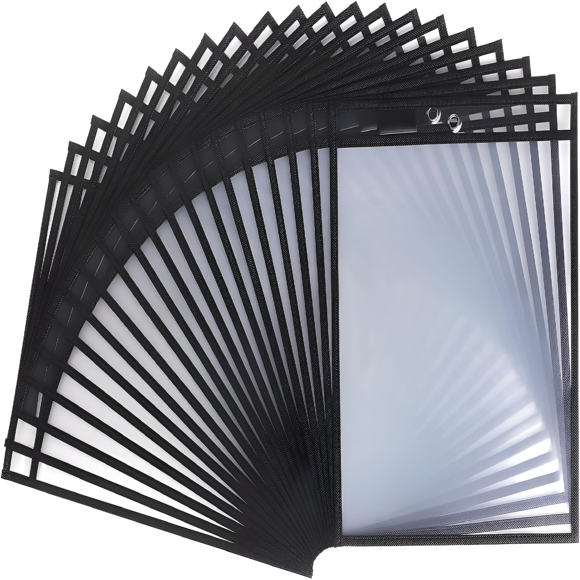 CCOCC 20 Pack Dry Erase Pockets Sleeves with Rings, 10 x 14 Inch Ticket ...