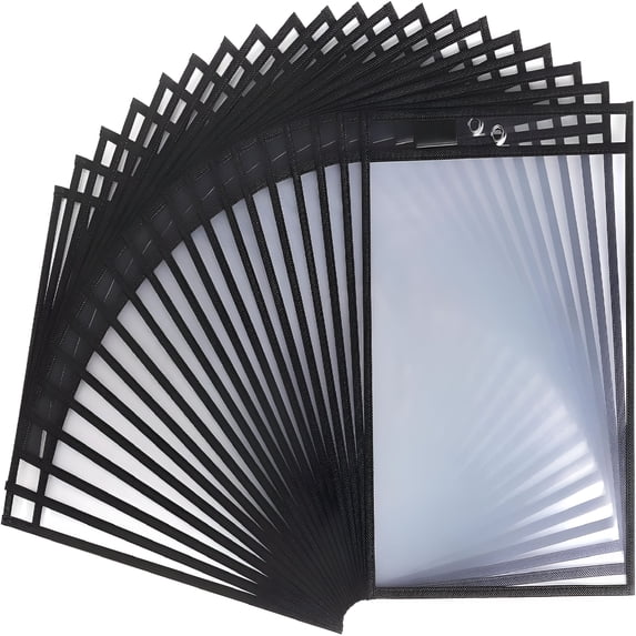 CCOCC 20 Pack Dry Erase Pockets Sleeves with Rings, 10 x 14 Inch Ticket ...