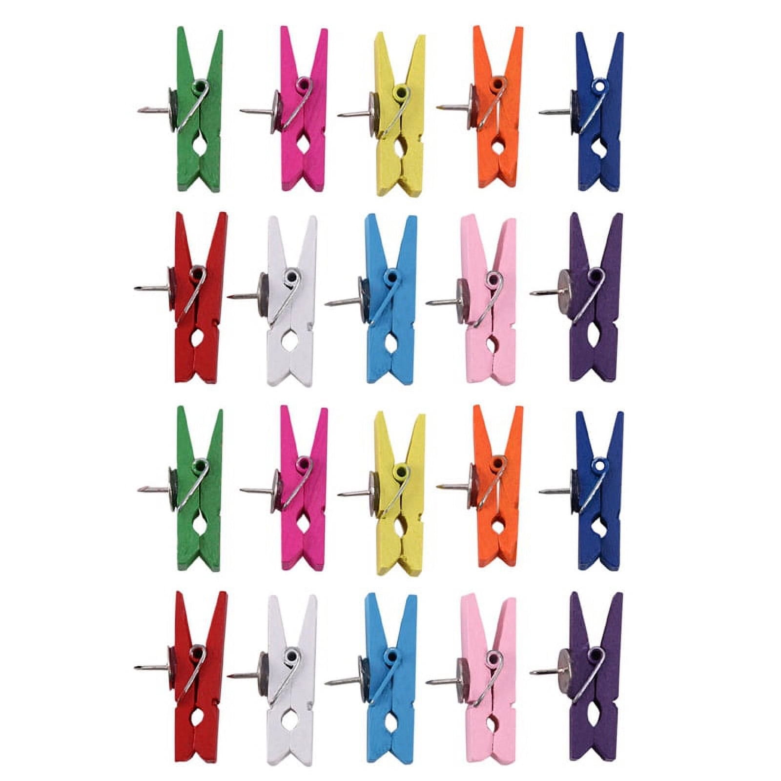 CCOCC 20 Pcs Push Pins with Clips,Decorative Cork Board Creative Wooden ...