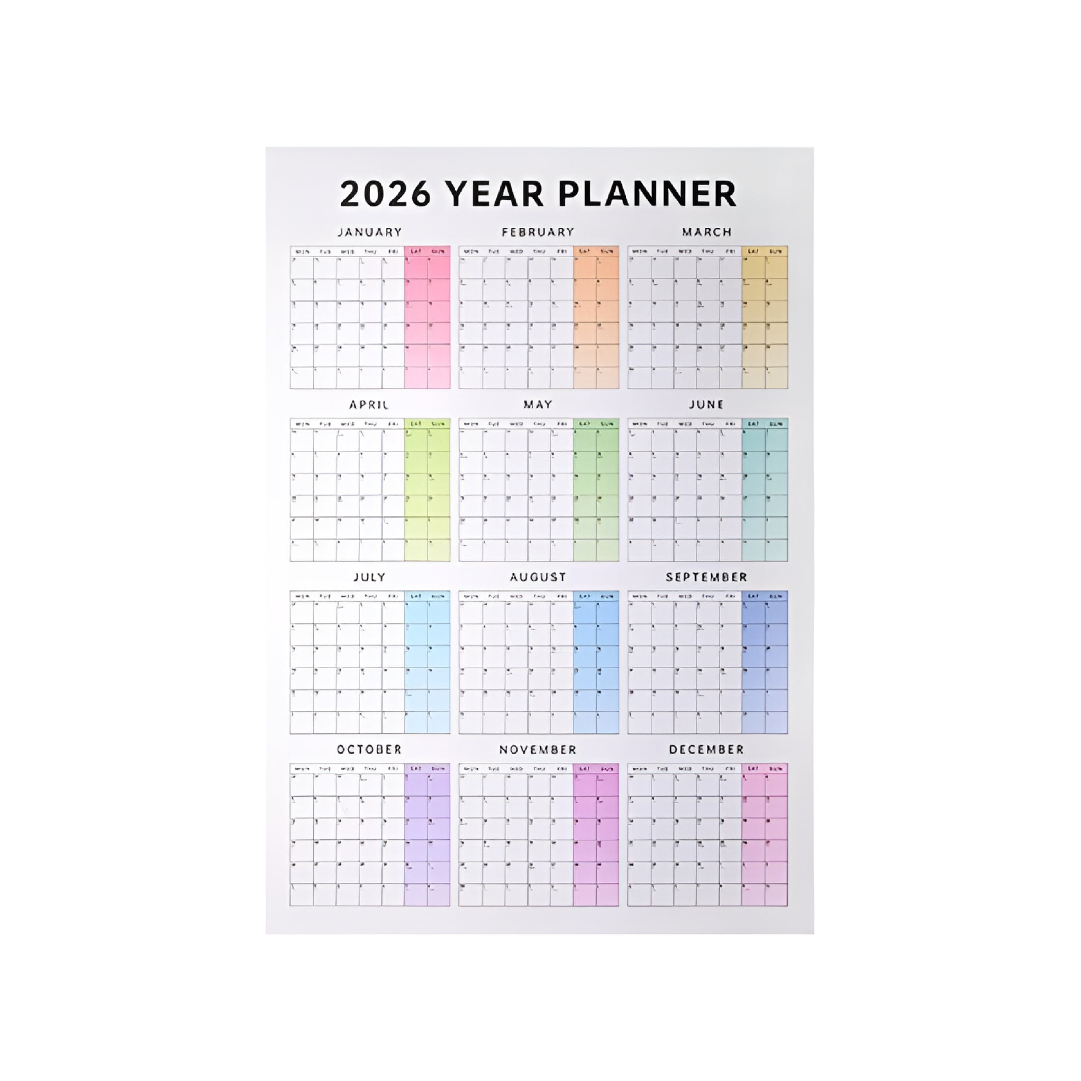 CCOCC 2026 Jumbo One Page Yearly Wall Calendar - Jan 2026 - Dec 2026 ...
