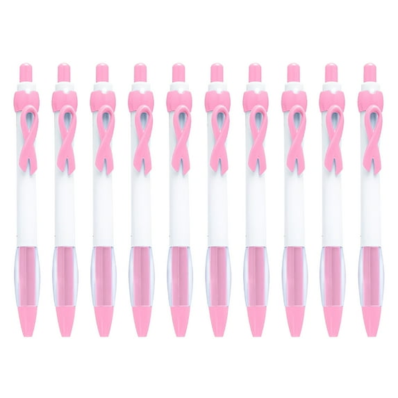 CCOCC 2026 New 10 Pcs Ribbon Retractable Gel Roller Pen Breast Cancer ...